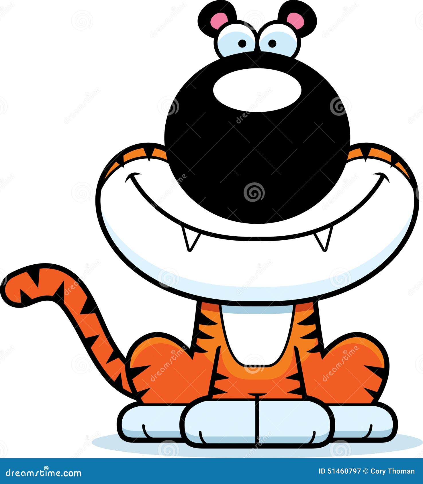 Smiling Cartoon Tiger stock vector. Illustration of happy - 51460797
