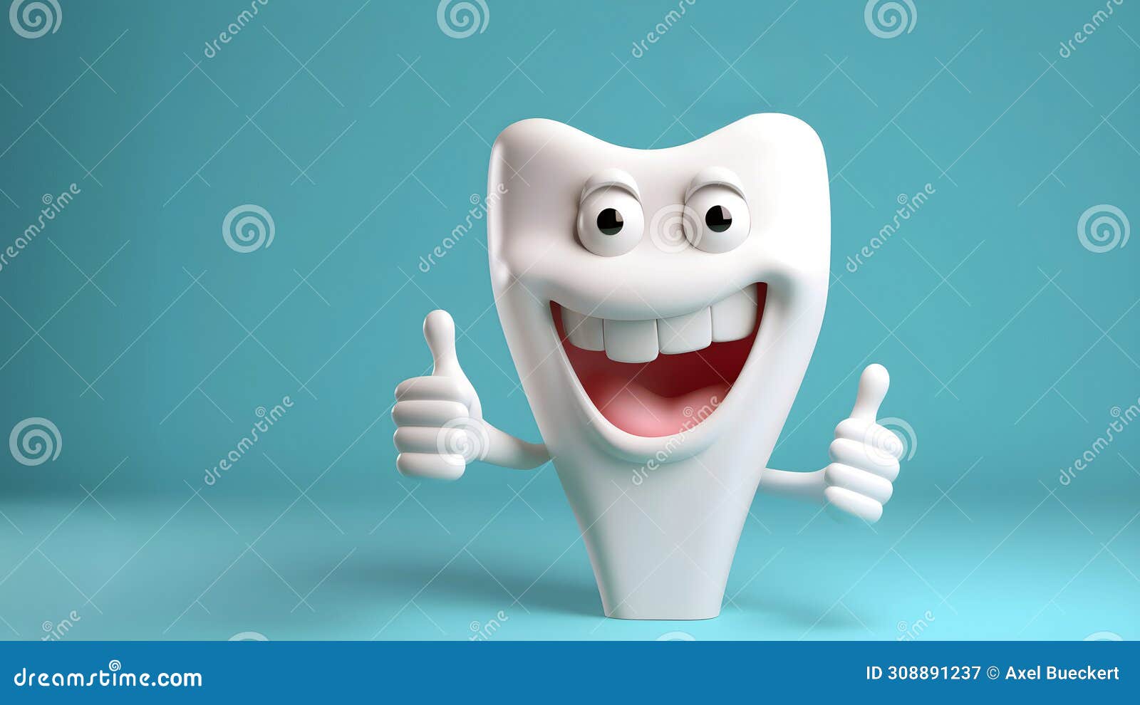 Smiling Cartoon Tooth Character Giving Thumbs Up Stock Illustration ...