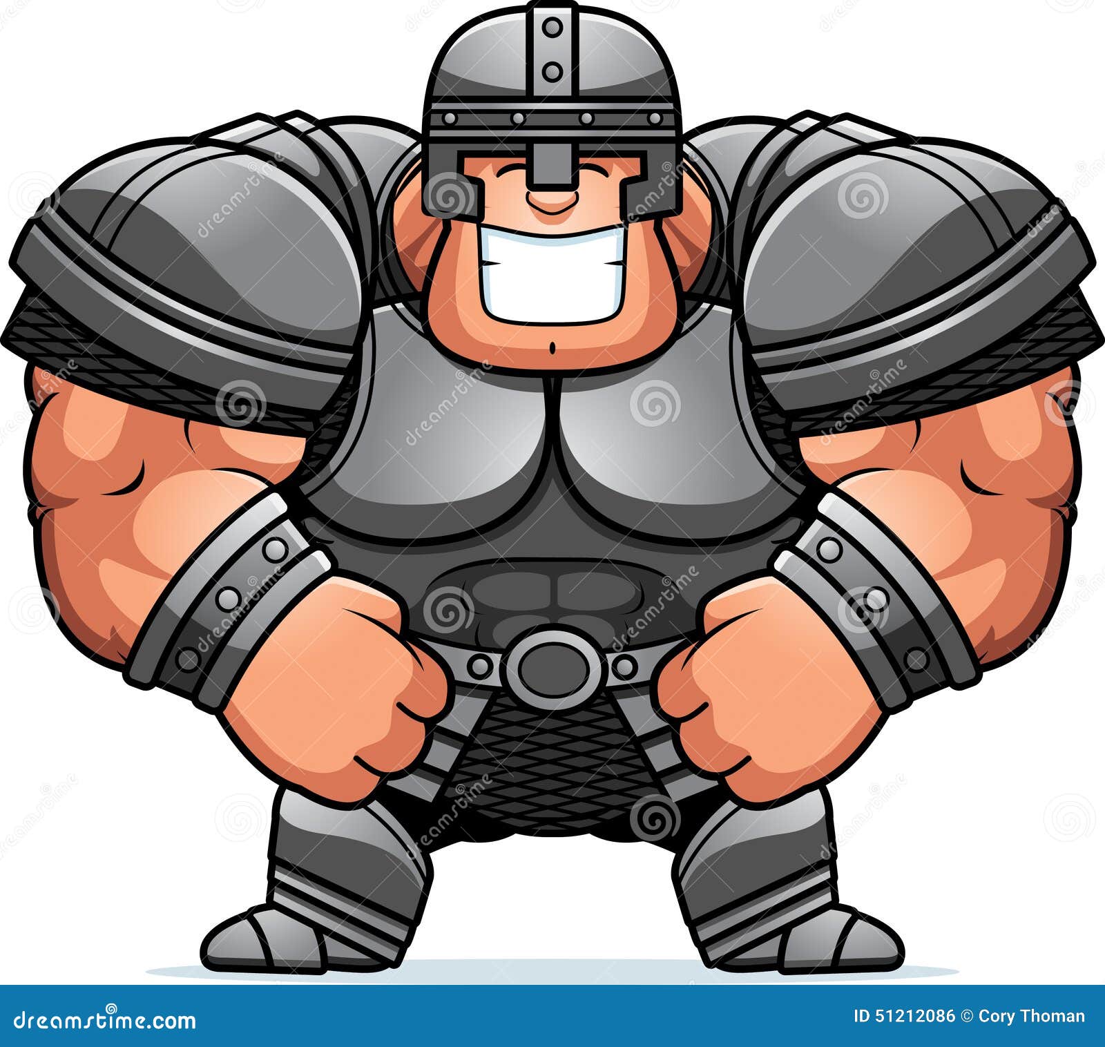 Smiling Cartoon Warrior stock vector. Illustration of hulking - 51212086