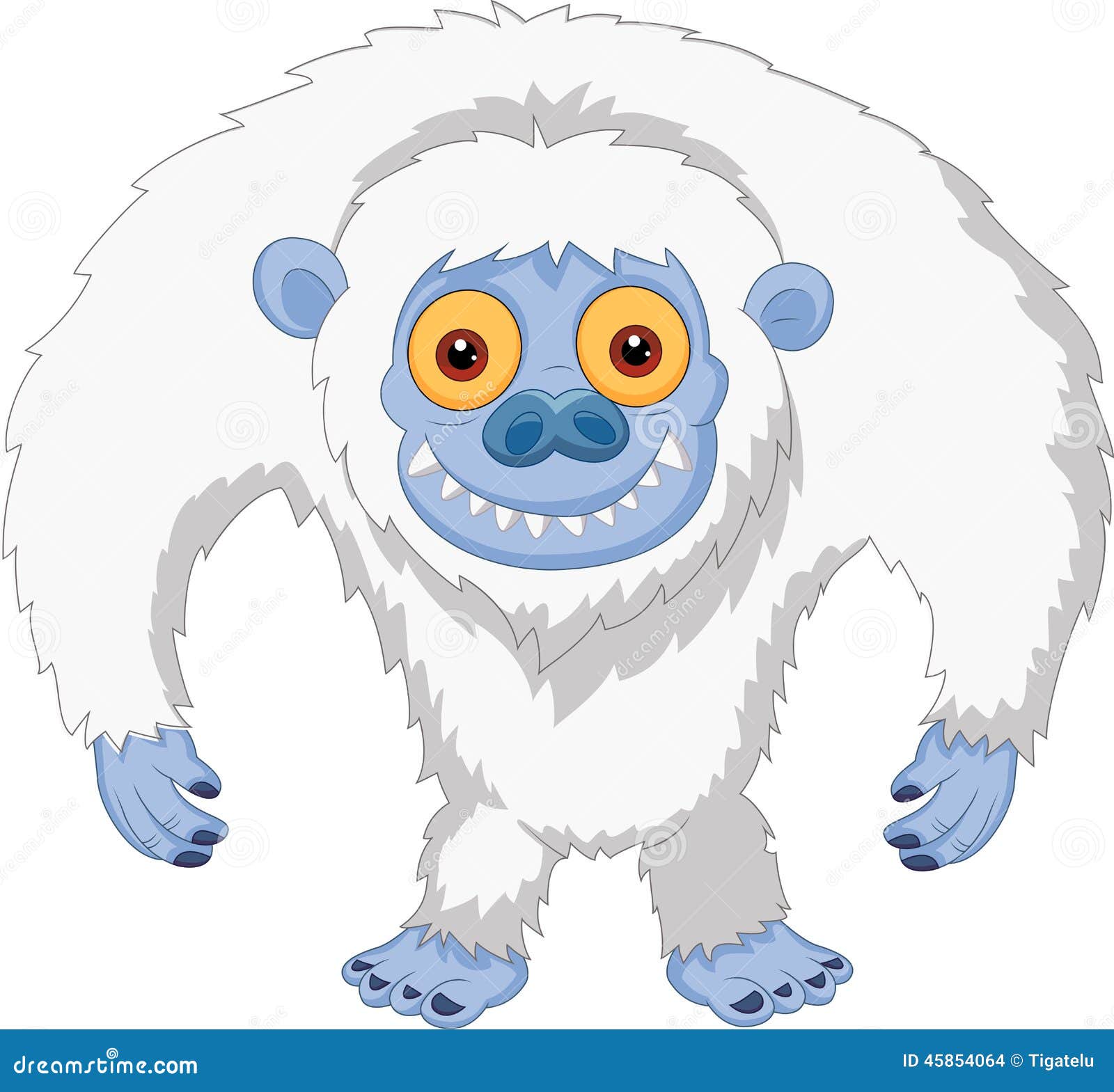 Smiling cartoon yeti stock vector. Illustration of character - 45854064