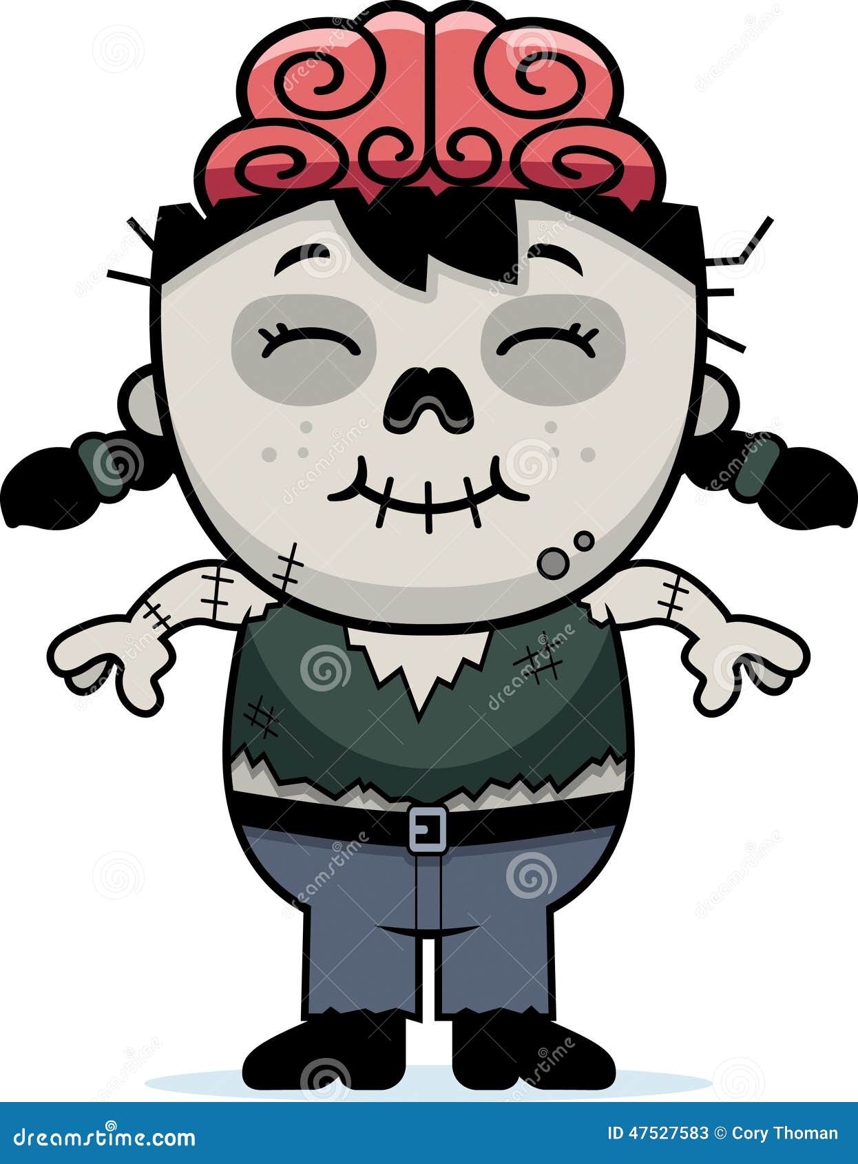 Smiling Cartoon Zombie stock vector. Illustration of youth - 47527583
