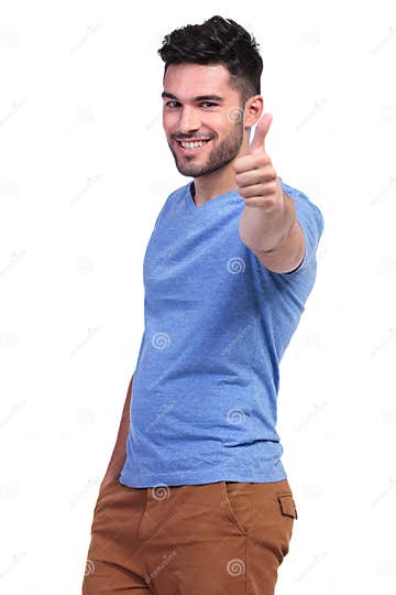 Smiling Casual Man Making The Ok Sign Stock Image Image Of Casual