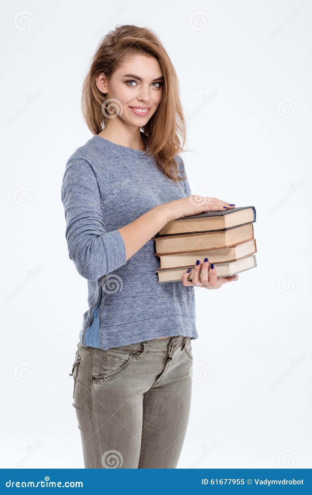 Smiling Casual Woman Holding Books Stock Image - Image of intelligence ... Smiling Casual Woman Holding Books Stock Image - Image of intelligence ...
