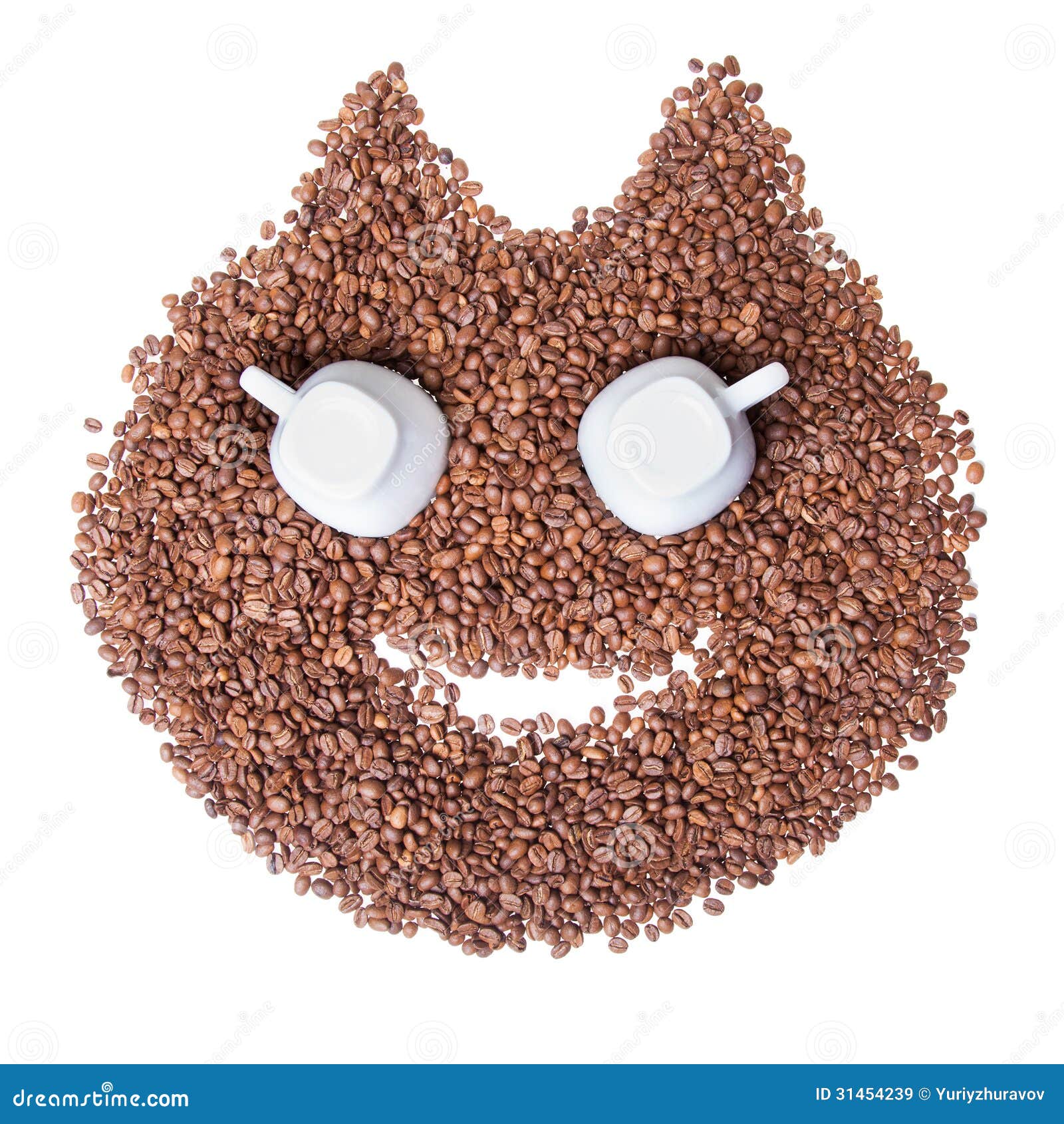 Smiling Cat Coffee beans stock image. Image of studio - 31454239