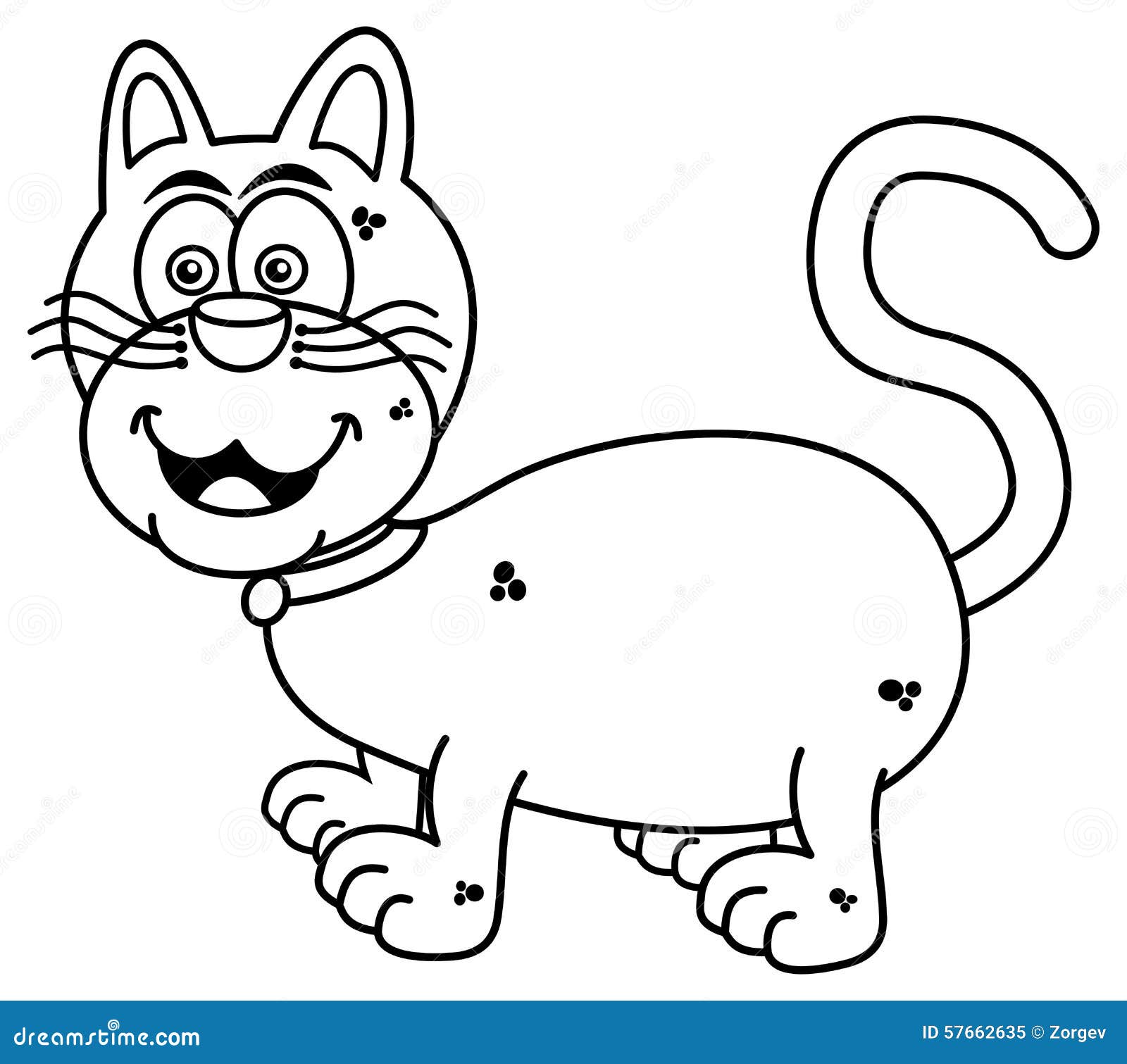 A smiling cat coloring stock illustration. Illustration of feline ...