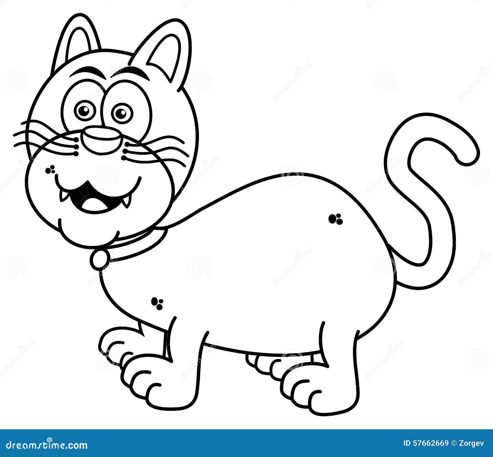 A Smiling Cat Coloring Royalty-Free Cartoon | CartoonDealer.com #57662669