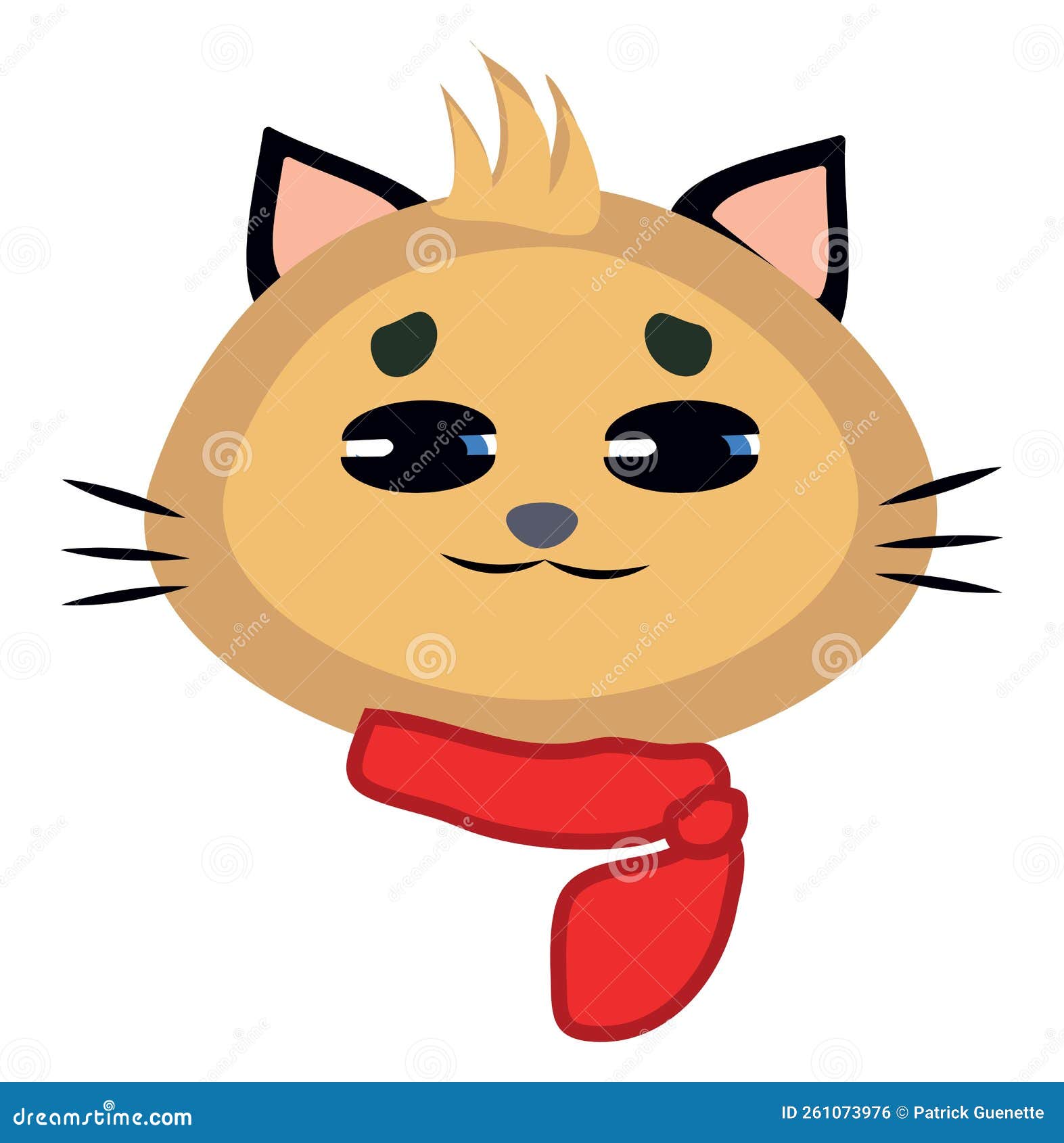 Smiling cat, icon stock vector. Illustration of cute - 261073976