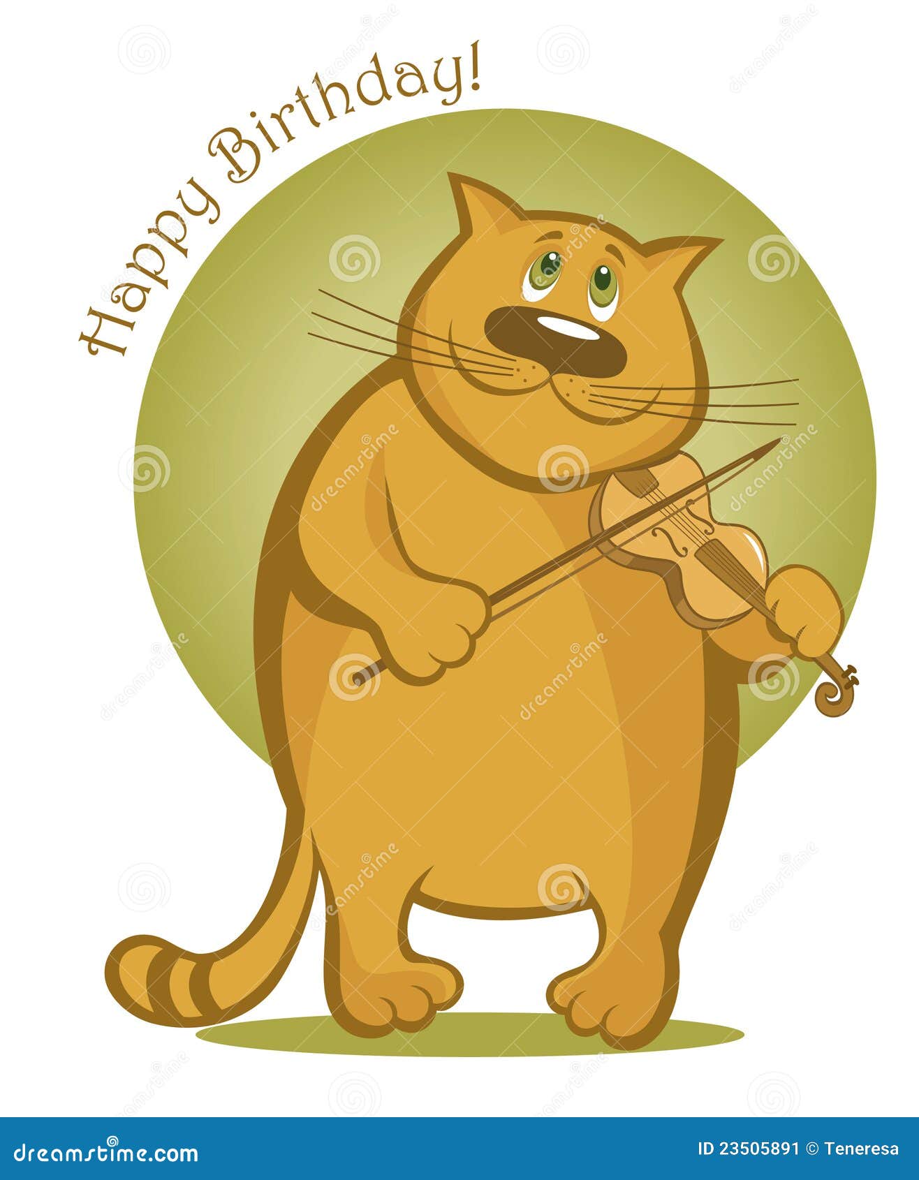 Smiling Cat Playing the Violin Stock Vector - Illustration of animal ...