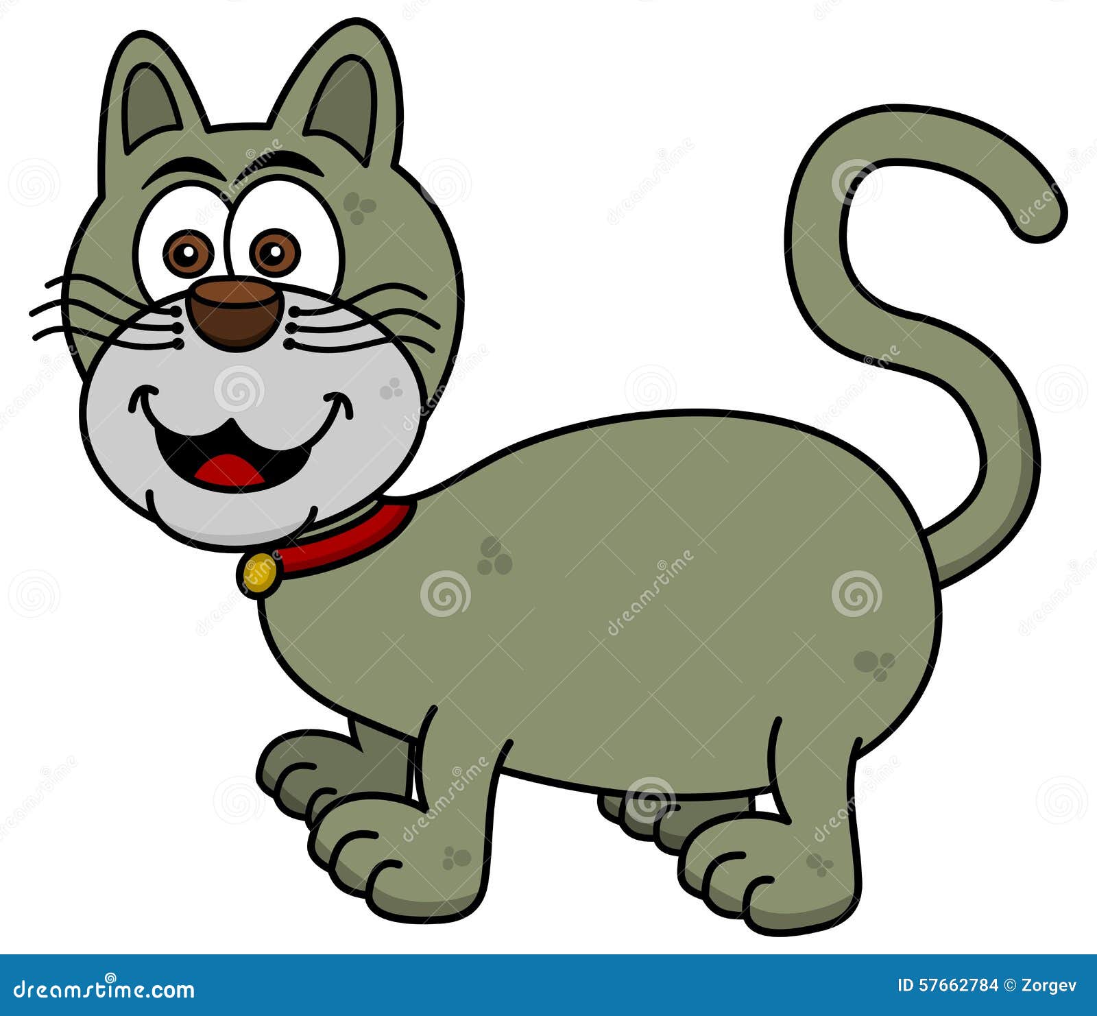 A smiling cat on profile stock illustration. Illustration of cheerful ...