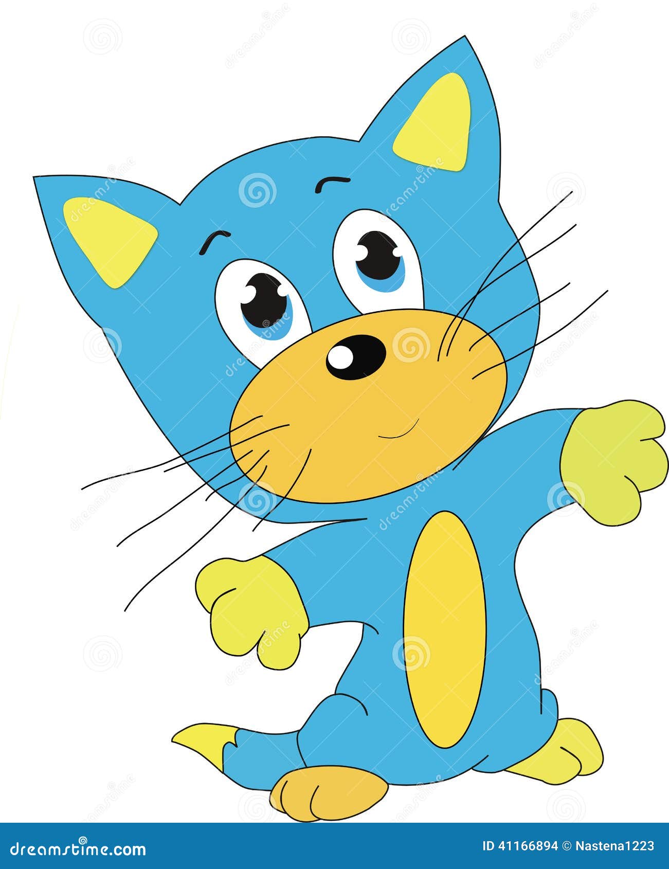 Smiling Cat Vector Illustration Isolated on White Background Stock ...