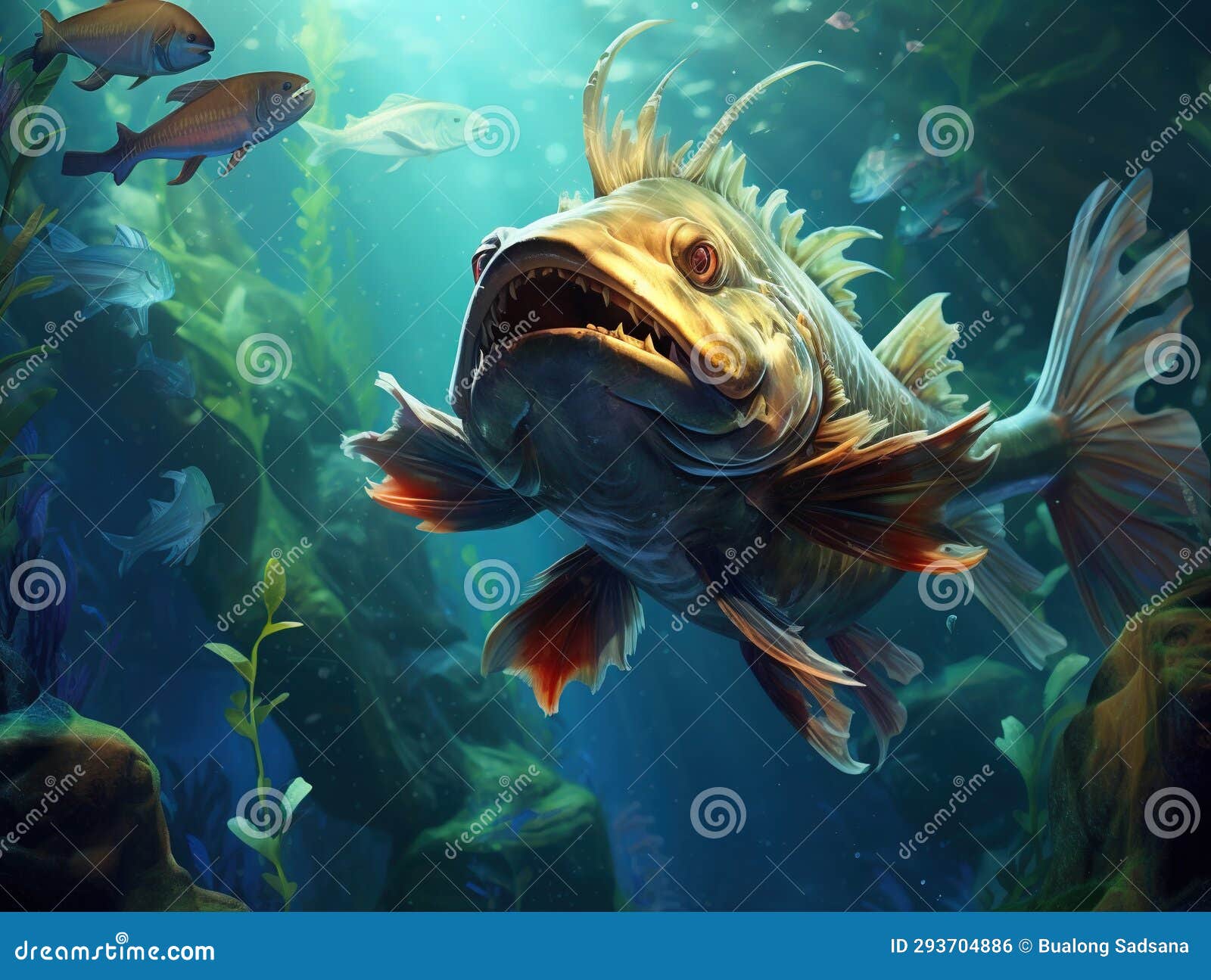 Ai Generated Illustration Wildlife Concept of Smiling Catfish Stock ...