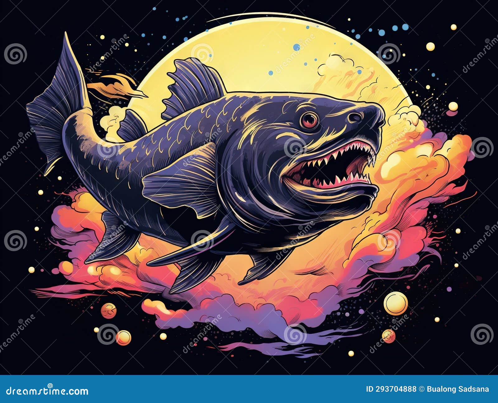 Smiling catfish stock illustration. Illustration of goldfish - 293704888