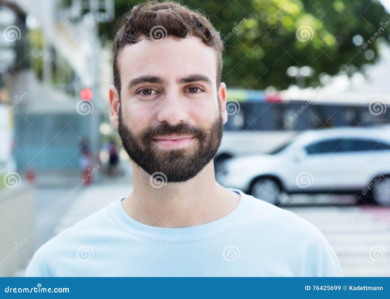 Smiling Caucasian Man With Beard Stock Image Image Of Imagination
