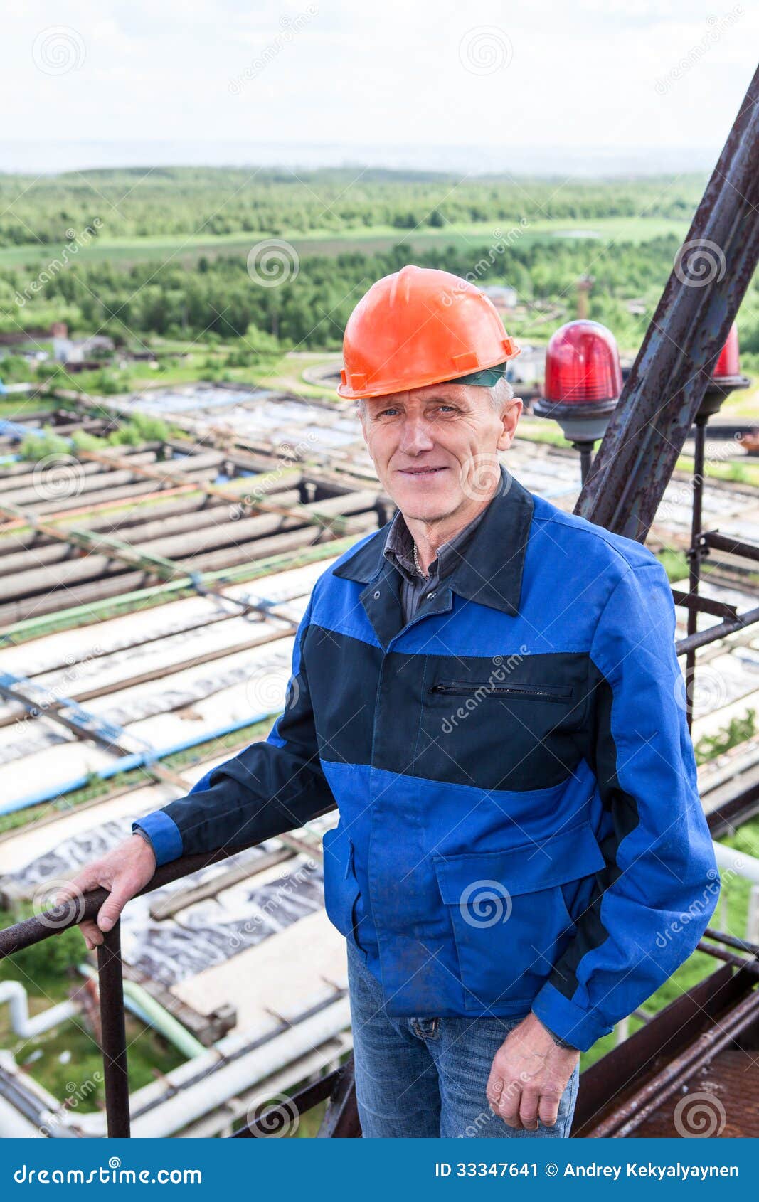Smiling Caucasian Senior Worker Stock Image - Image of hardhat, people ...