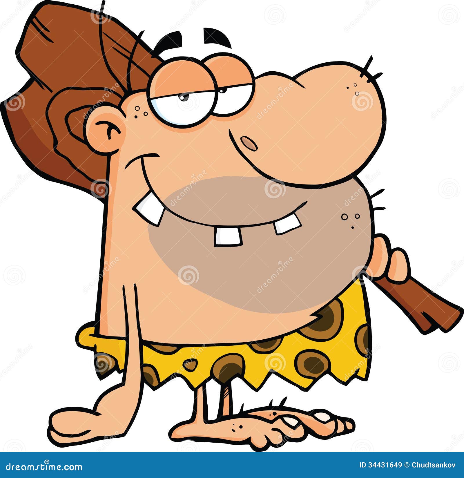 Smiling Caveman Character with Club Stock Vector - Illustration of ... Smiling Caveman Character with Club Stock Vector - Illustration of ...