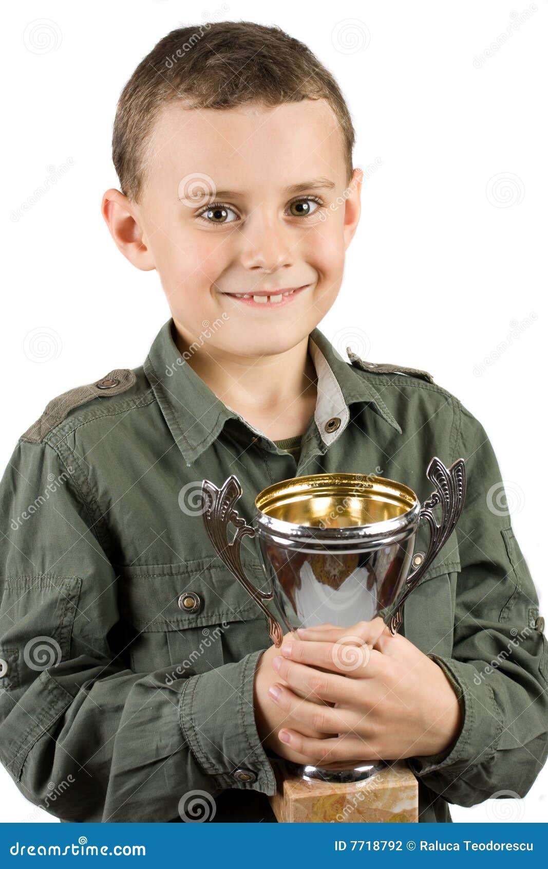 Smiling Champion With His Trophy Picture. Image: 7718792