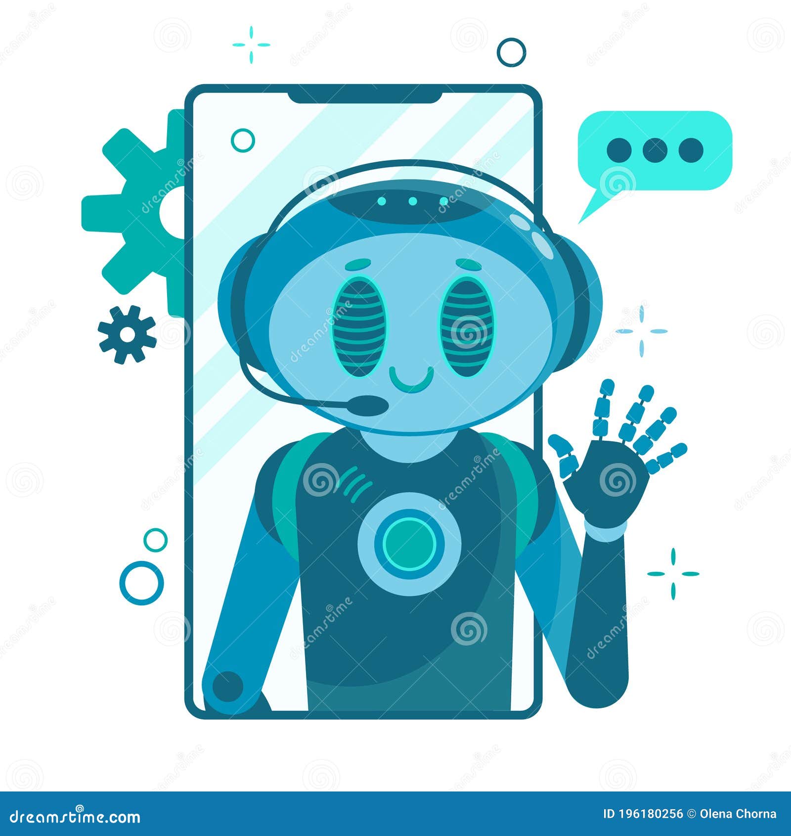 Set Character Robot Android. Characters Cartoon In Flat Style With ...