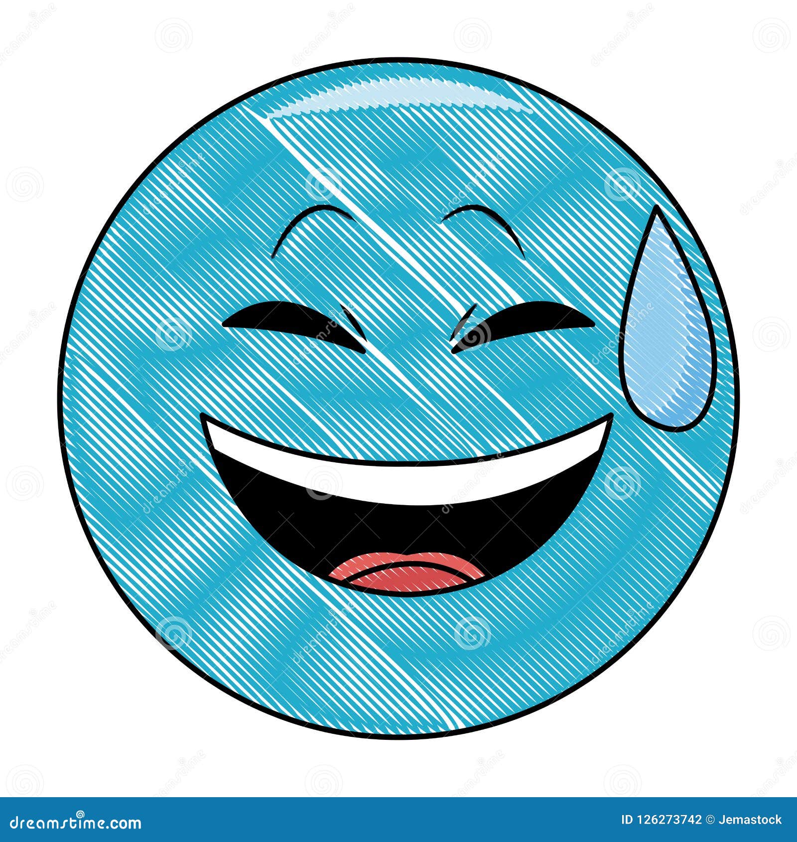 Smiling Chat Emoticon Scribble Stock Vector - Illustration of happy ...