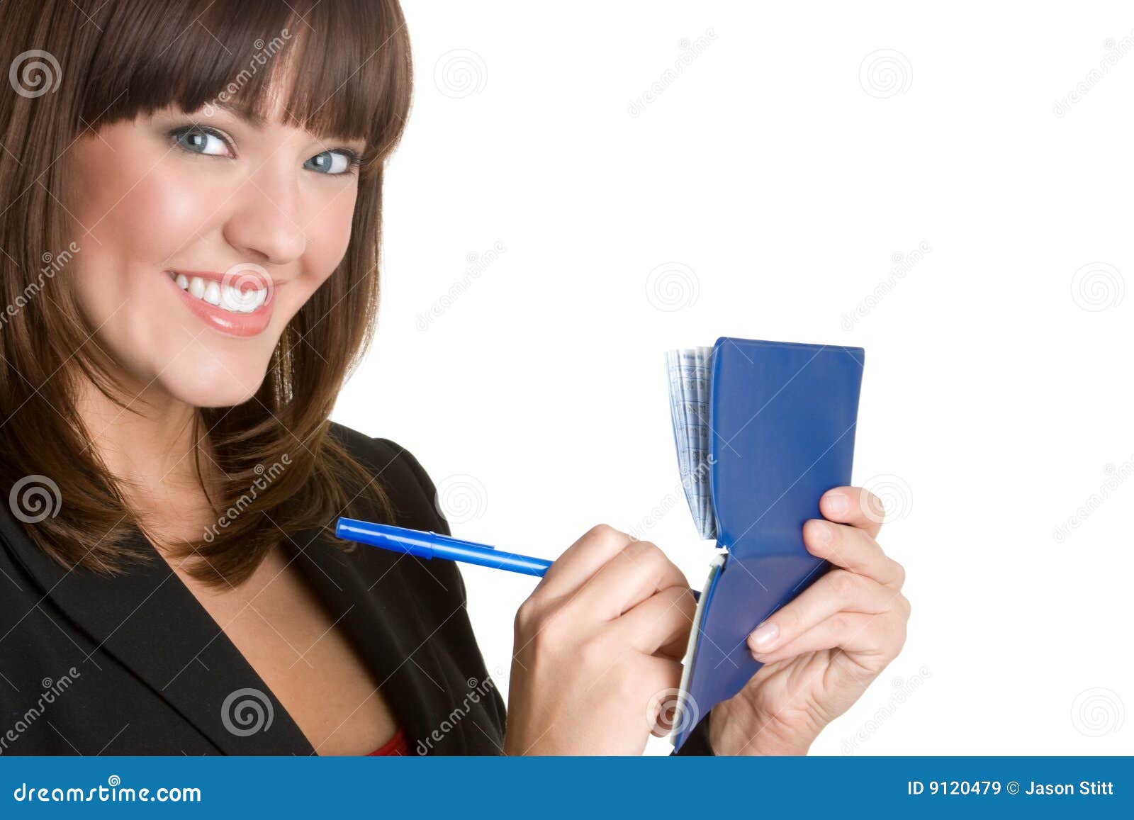 Smiling Checkbook Woman stock image. Image of woman, girls - 9120479