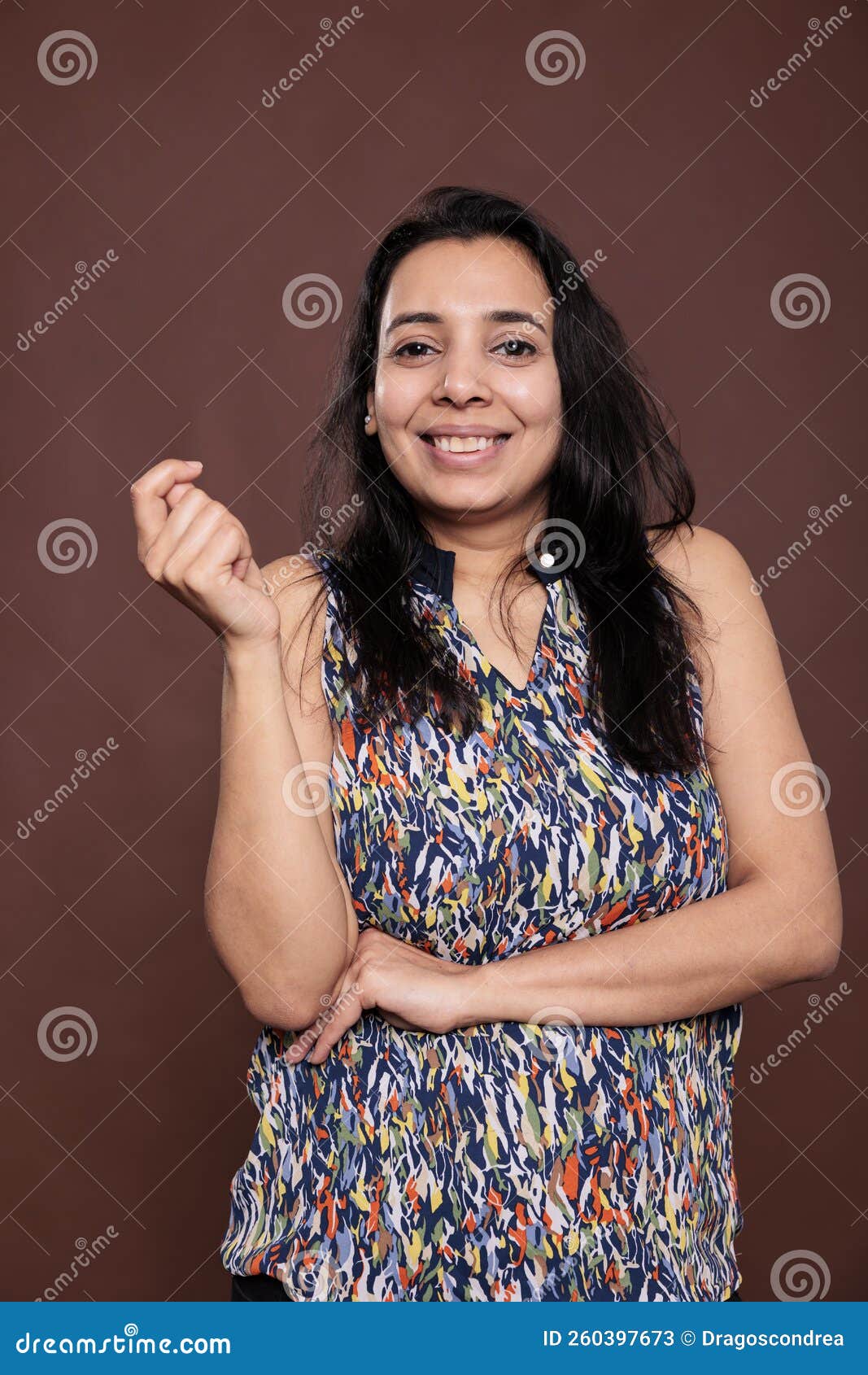 Smiling Cheerful Indian Woman Laughing Portrait Stock Image Image Of
