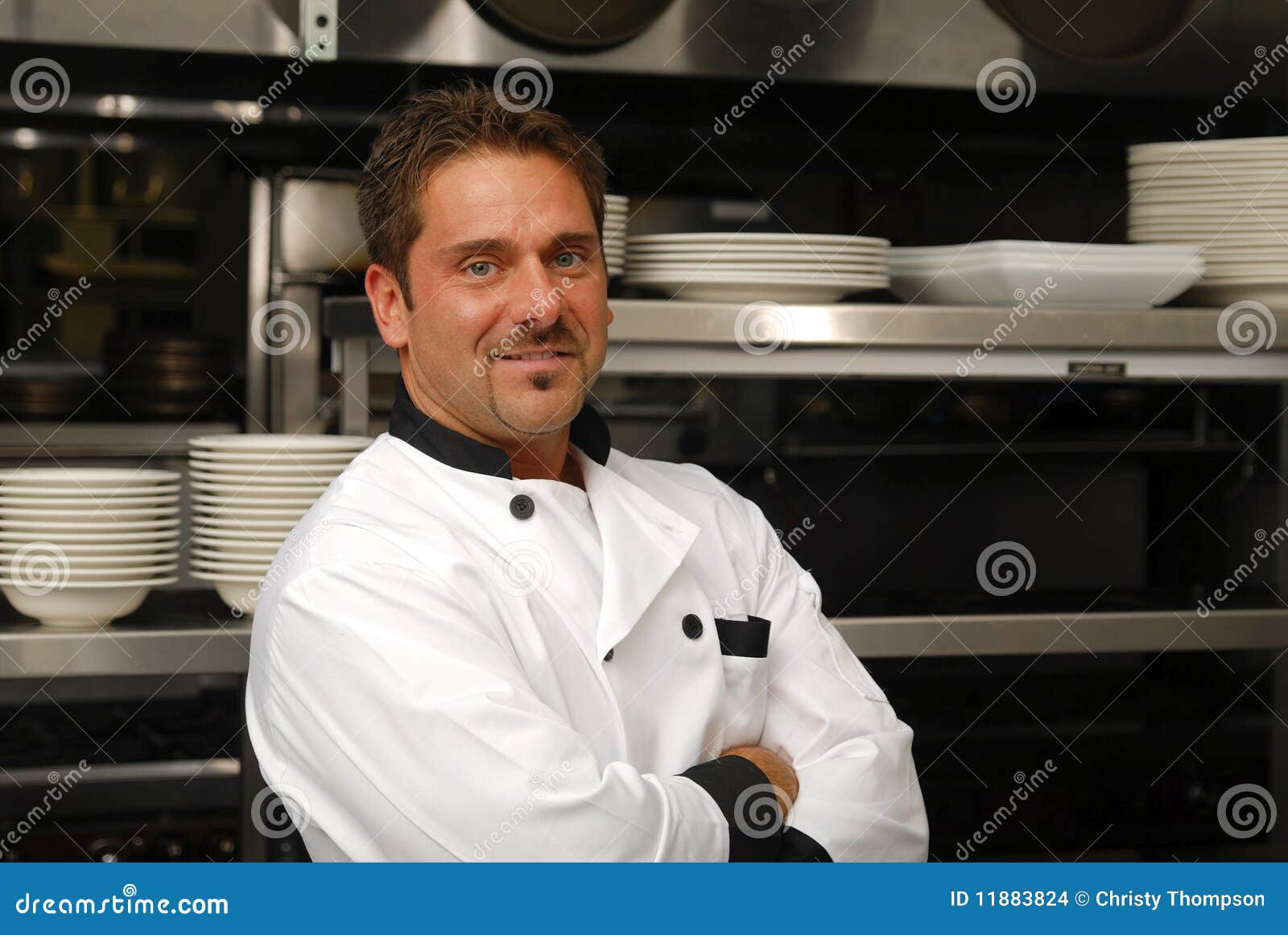 Smiling chef stock photo. Image of masculine, handsome - 11883824