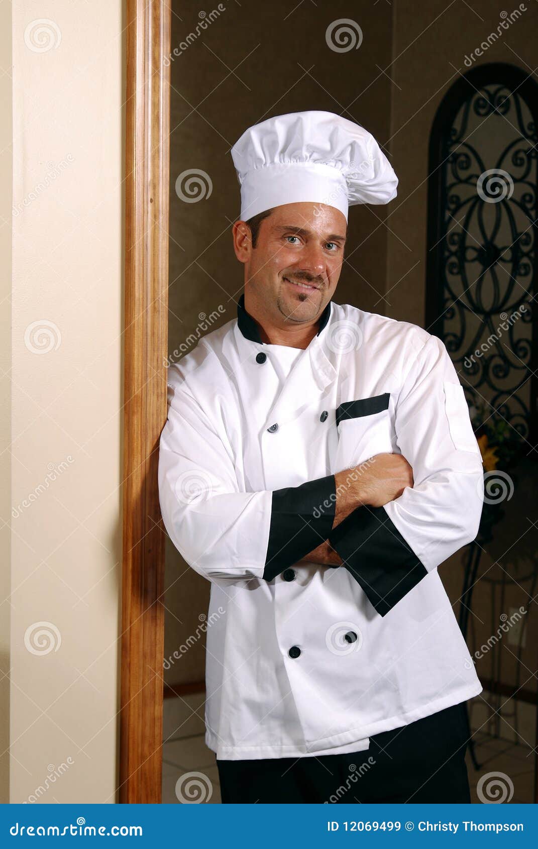 Smiling chef stock image. Image of gourmet, handsome - 12069499