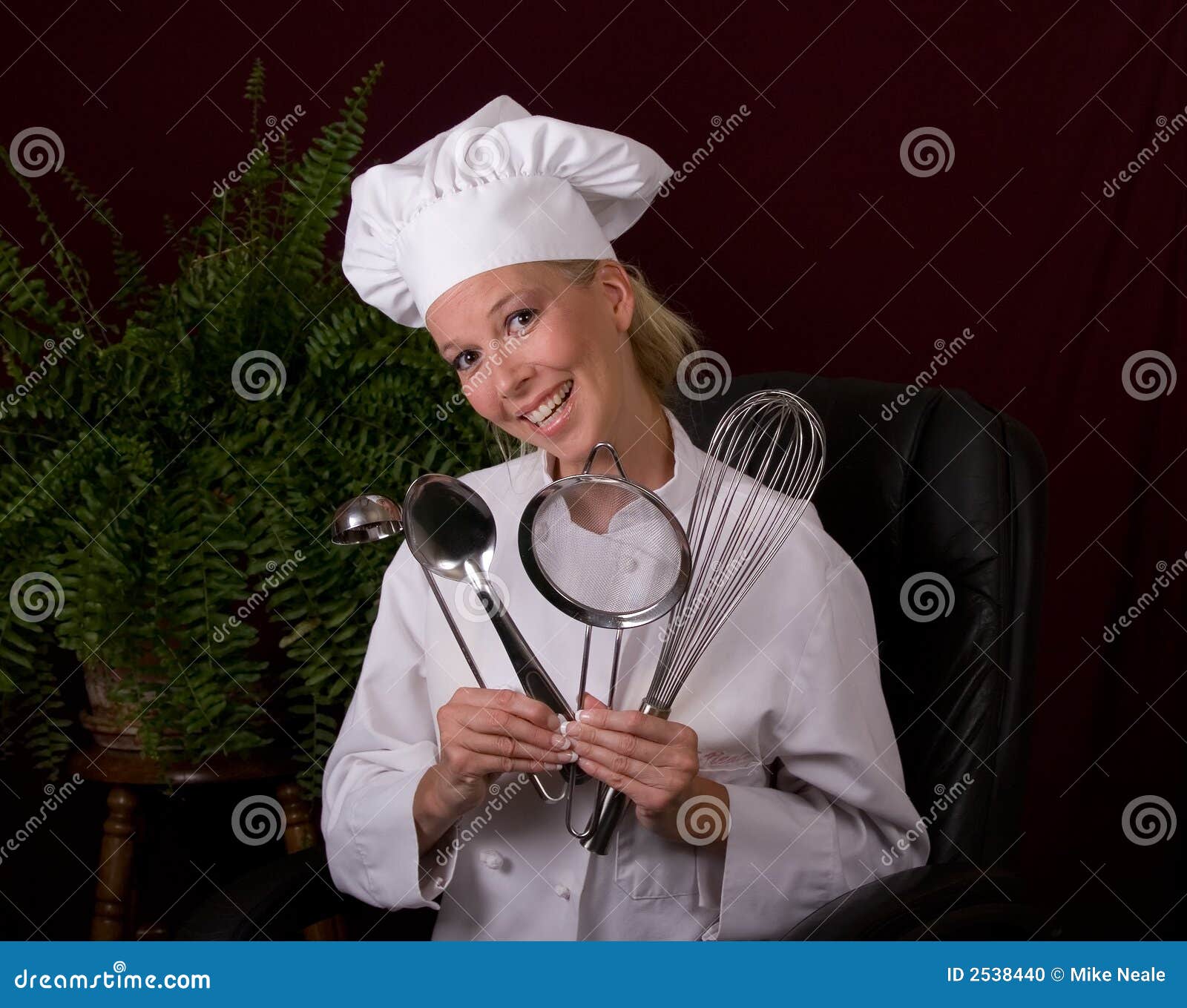 Smiling Chef stock photo. Image of uniform, girl, female - 2538440