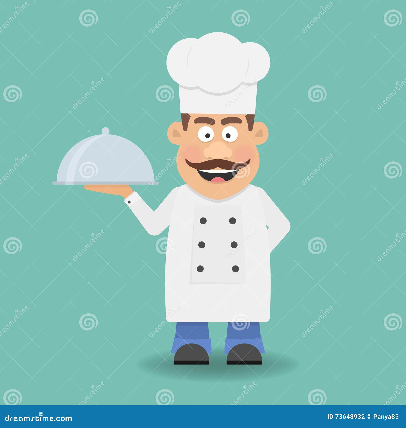 Smiling Chef, Cook or Kitchener. Cartoon Character. Flat Icon. Stock ...