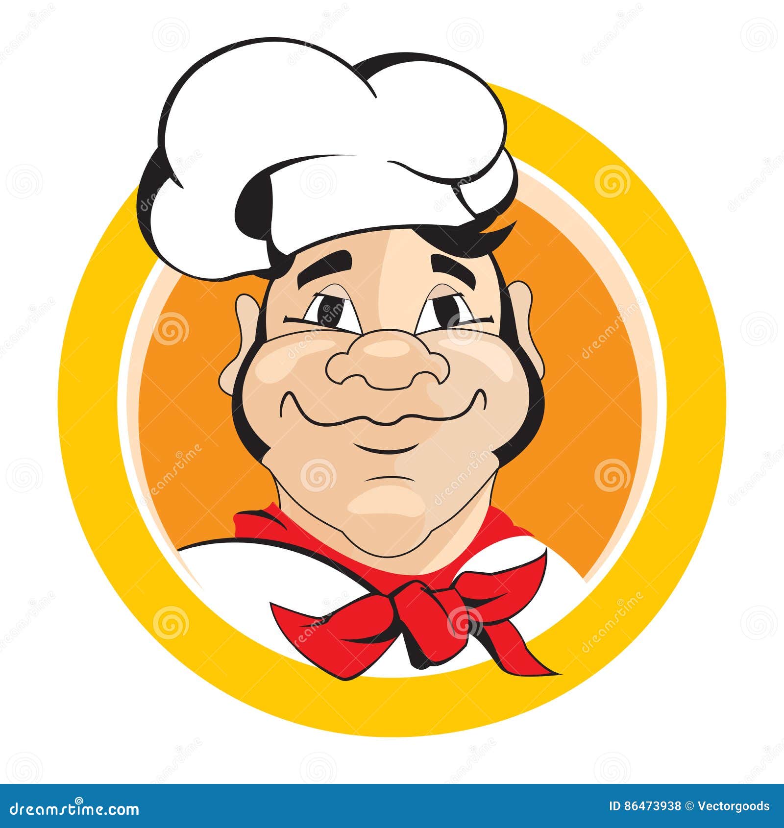 Smiling chef face stock vector. Illustration of culinary - 86473938