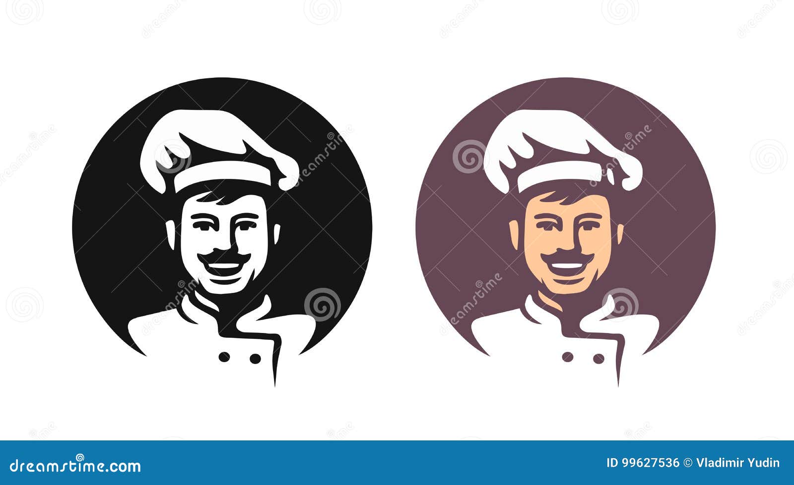 Smiling chef in hat. stock vector. Illustration of catering - 99627536