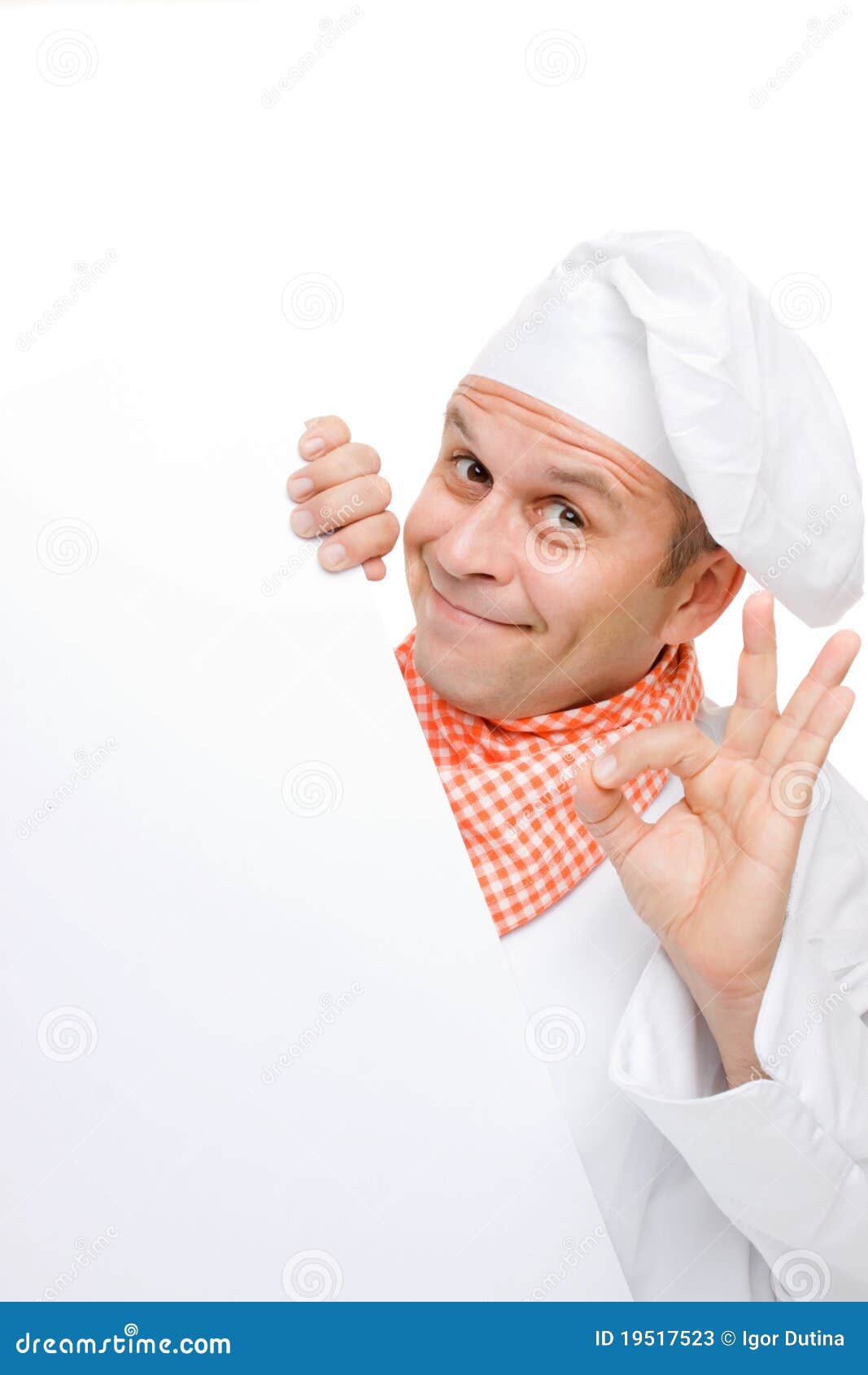 Smiling Chef Proudly And Happily Presenting Steamed Crabs On The Plate ...