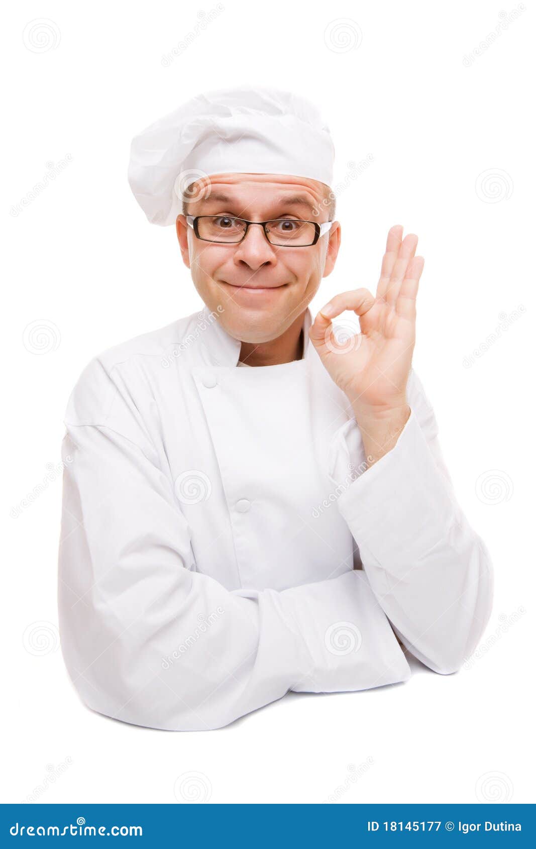 Smiling Chef Isolated on White Stock Image - Image of good, approved ...