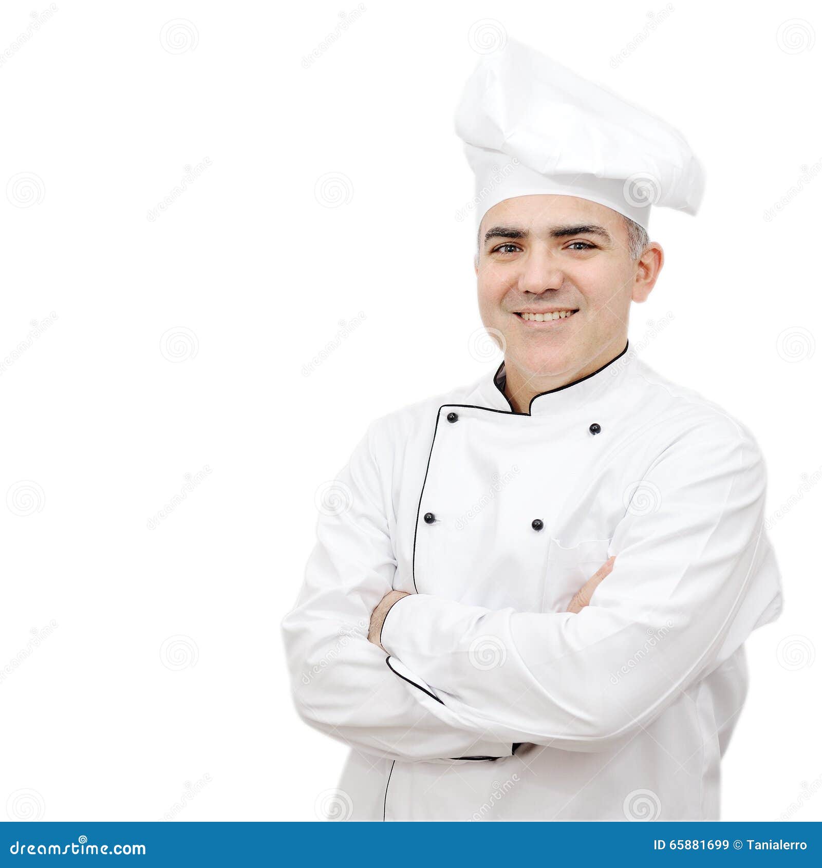 Smiling Chef Isolated on White Background Stock Image - Image of ...