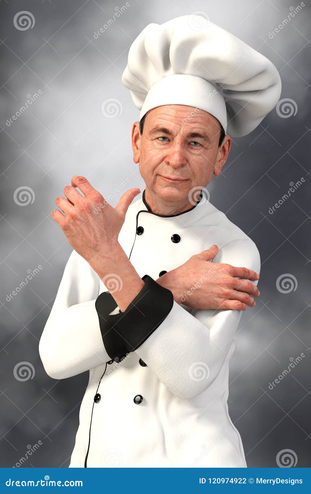 Smiling Chef Looking at the Camera - Close Up Stock Illustration ...