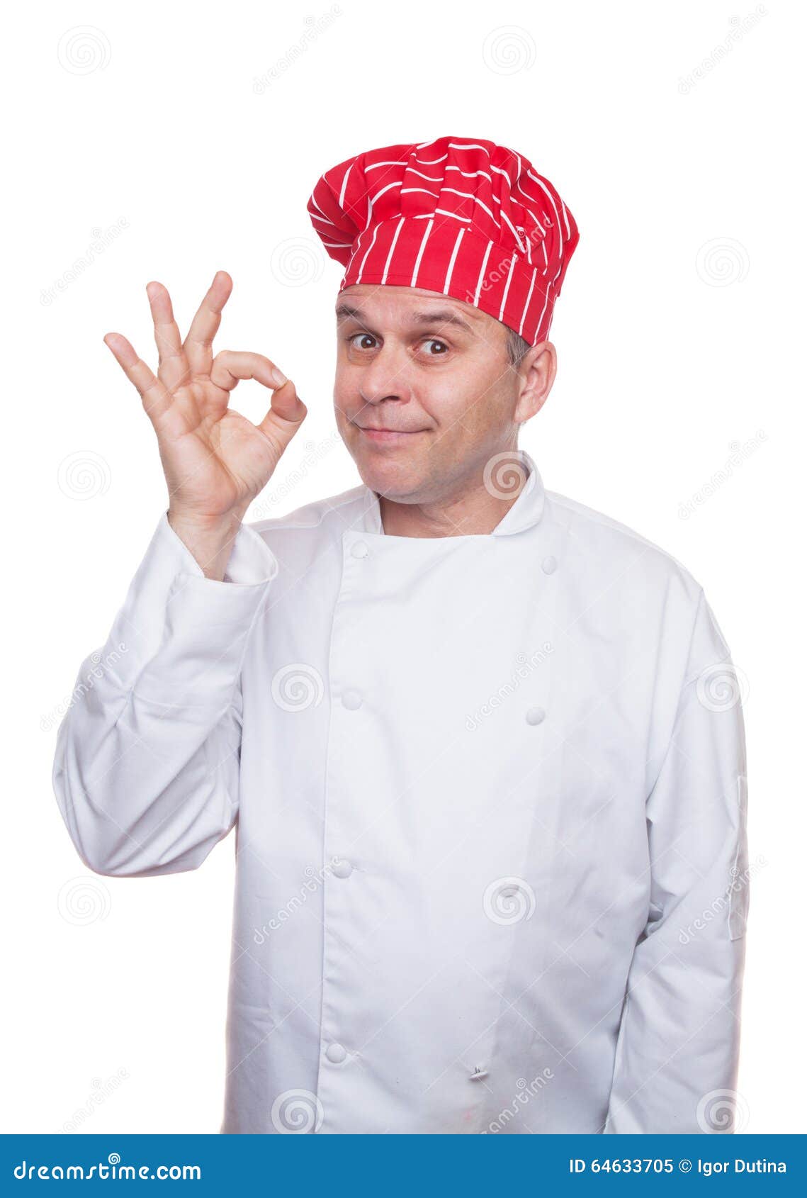 Smiling Chef Showing Ok Sign Stock Image - Image of caucasian, chef ...