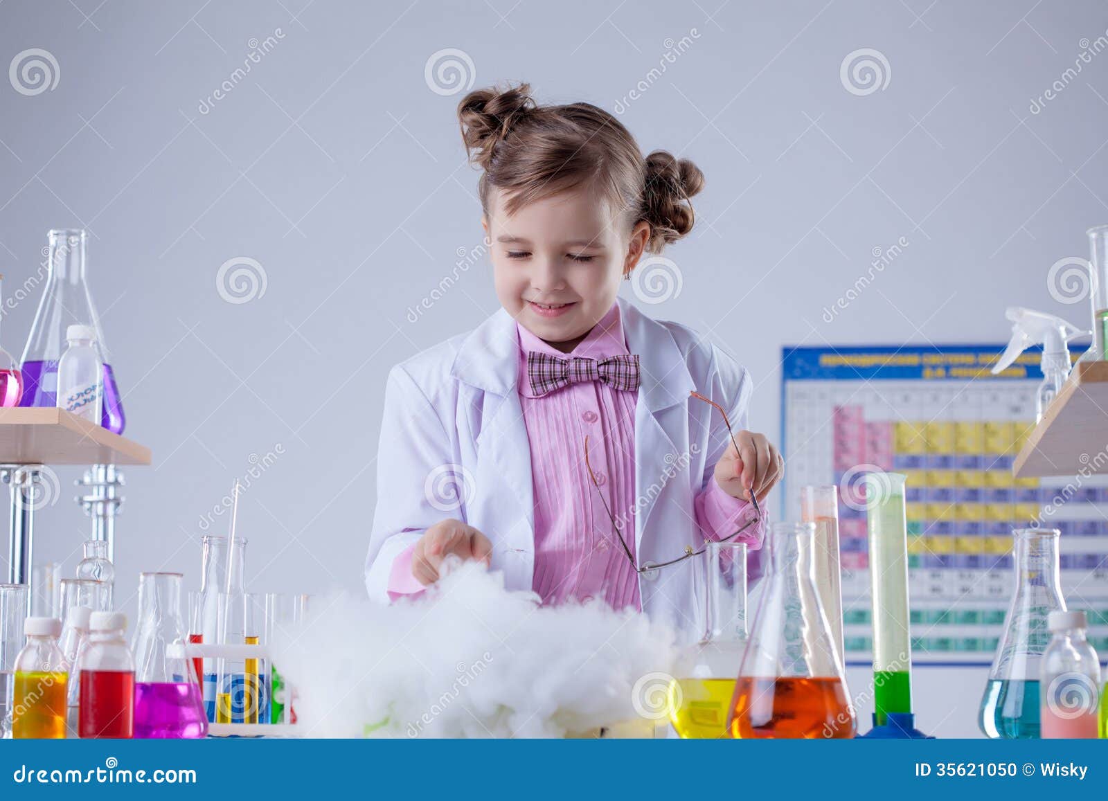Smiling Chemist Successfully Conducted Experiment Stock Photo - Image ...