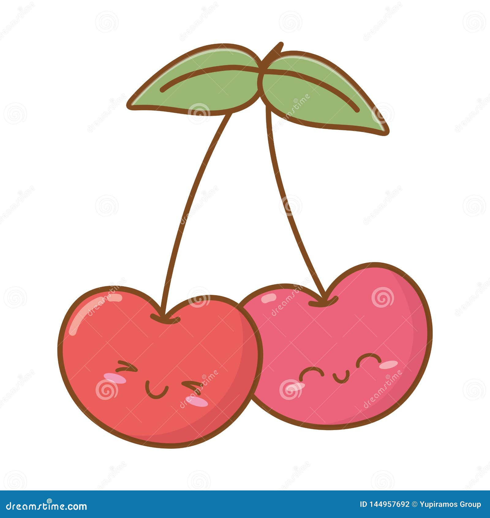 Smiling cherries icon stock vector. Illustration of leaf - 144957692