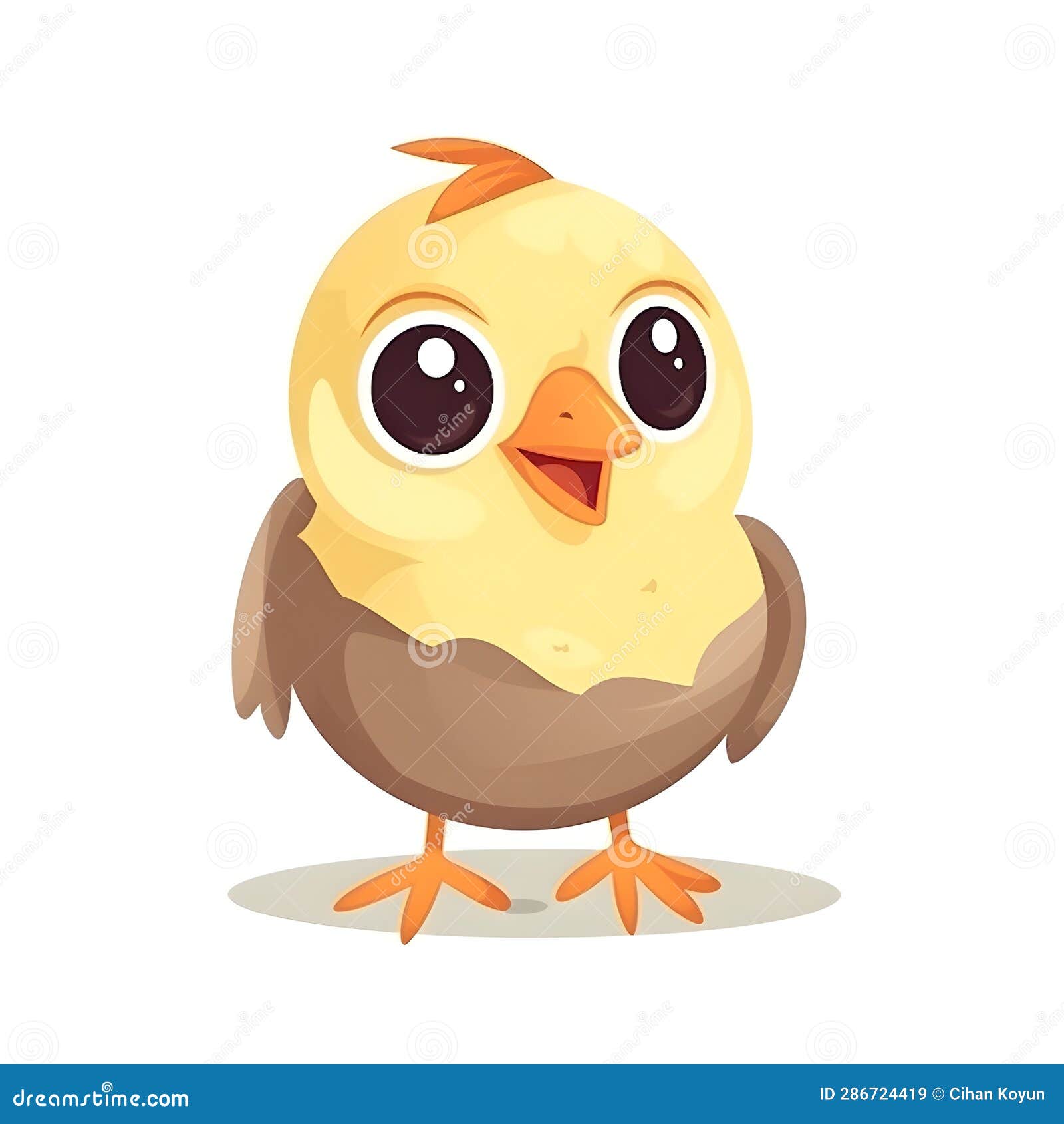 Smiling chick illustration stock illustration. Illustration of outline ...