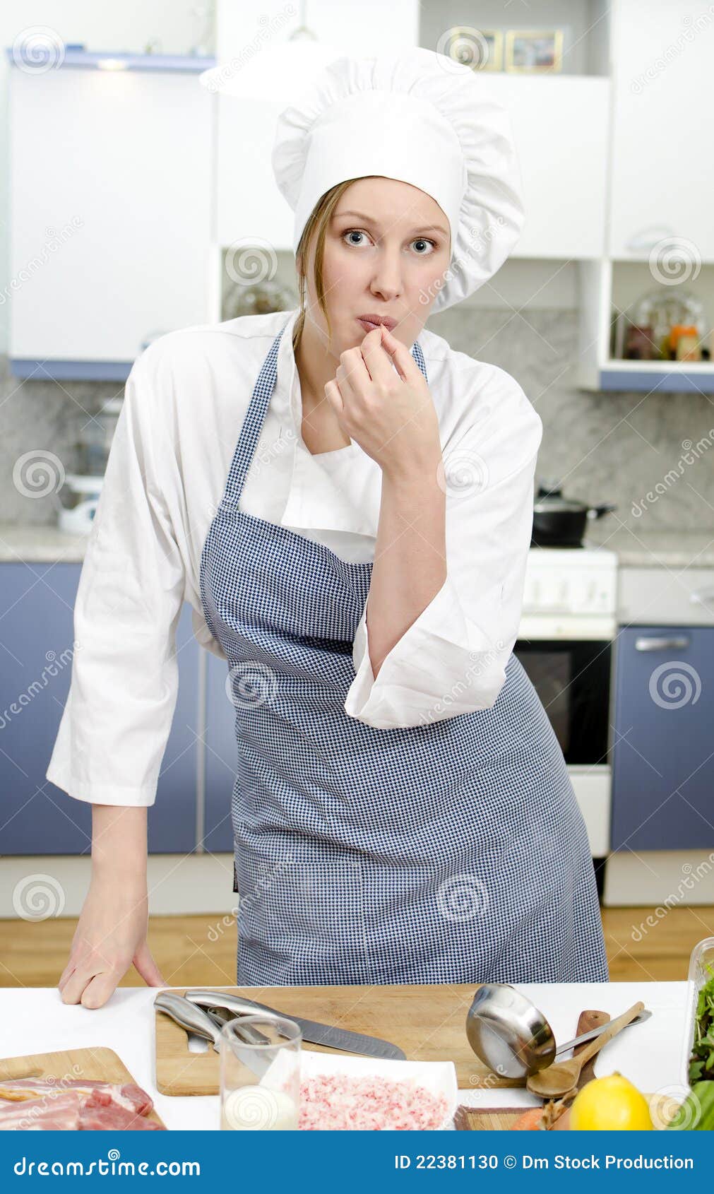 Smiling chief cook stock photo. Image of occupation, food - 22381130