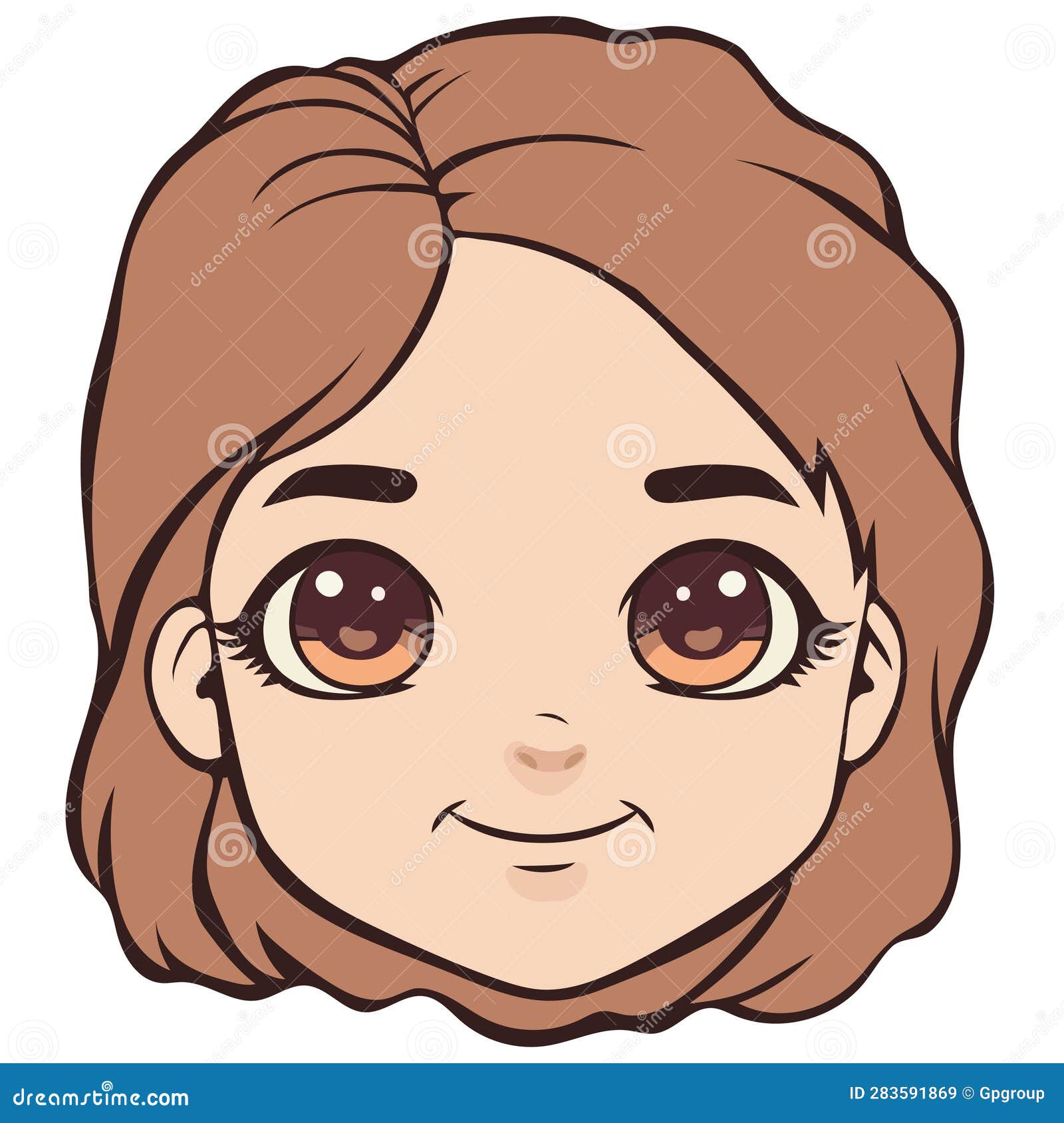 Smiling Child with Brown Hair Stock Vector - Illustration of baby, boys ...