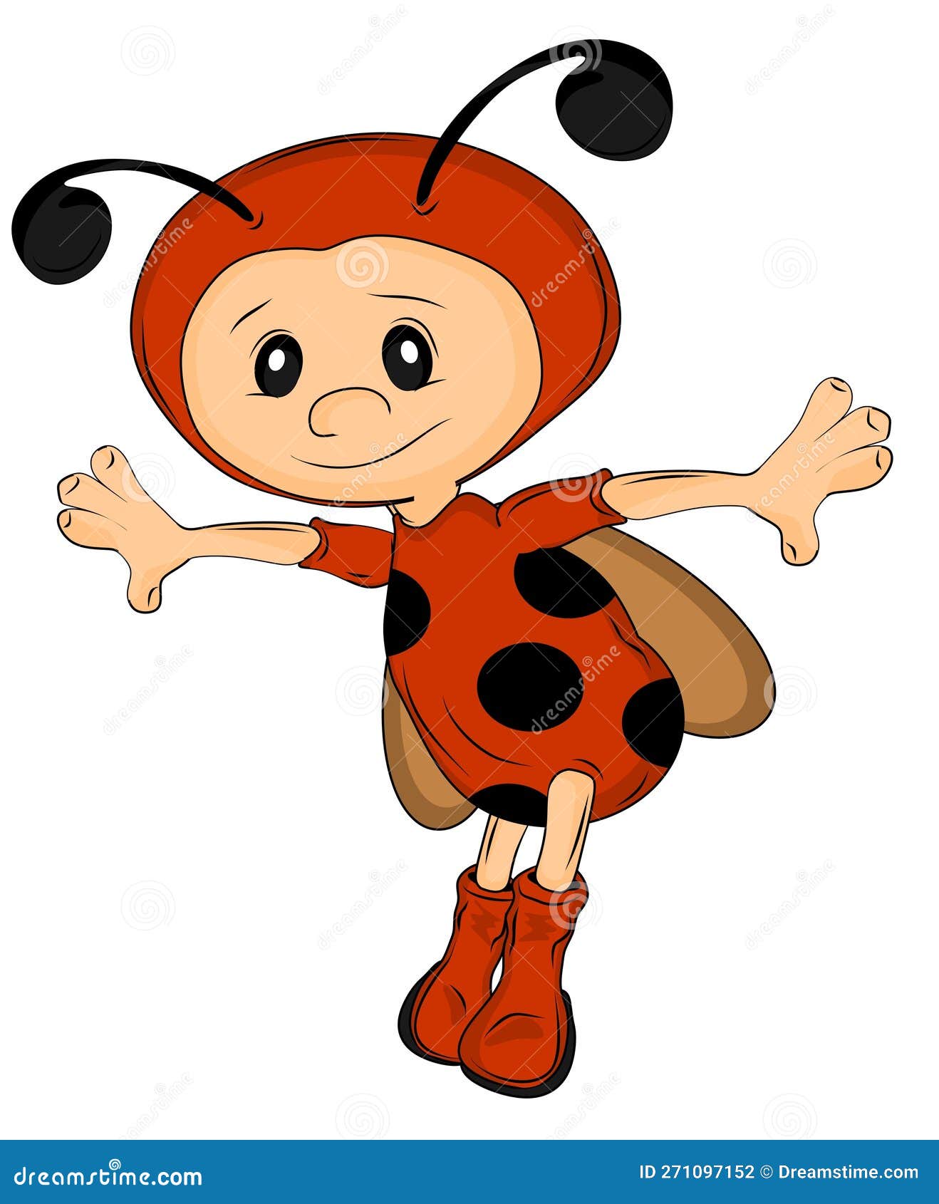 Smiling ladybug stock illustration. Illustration of antennae - 271097152