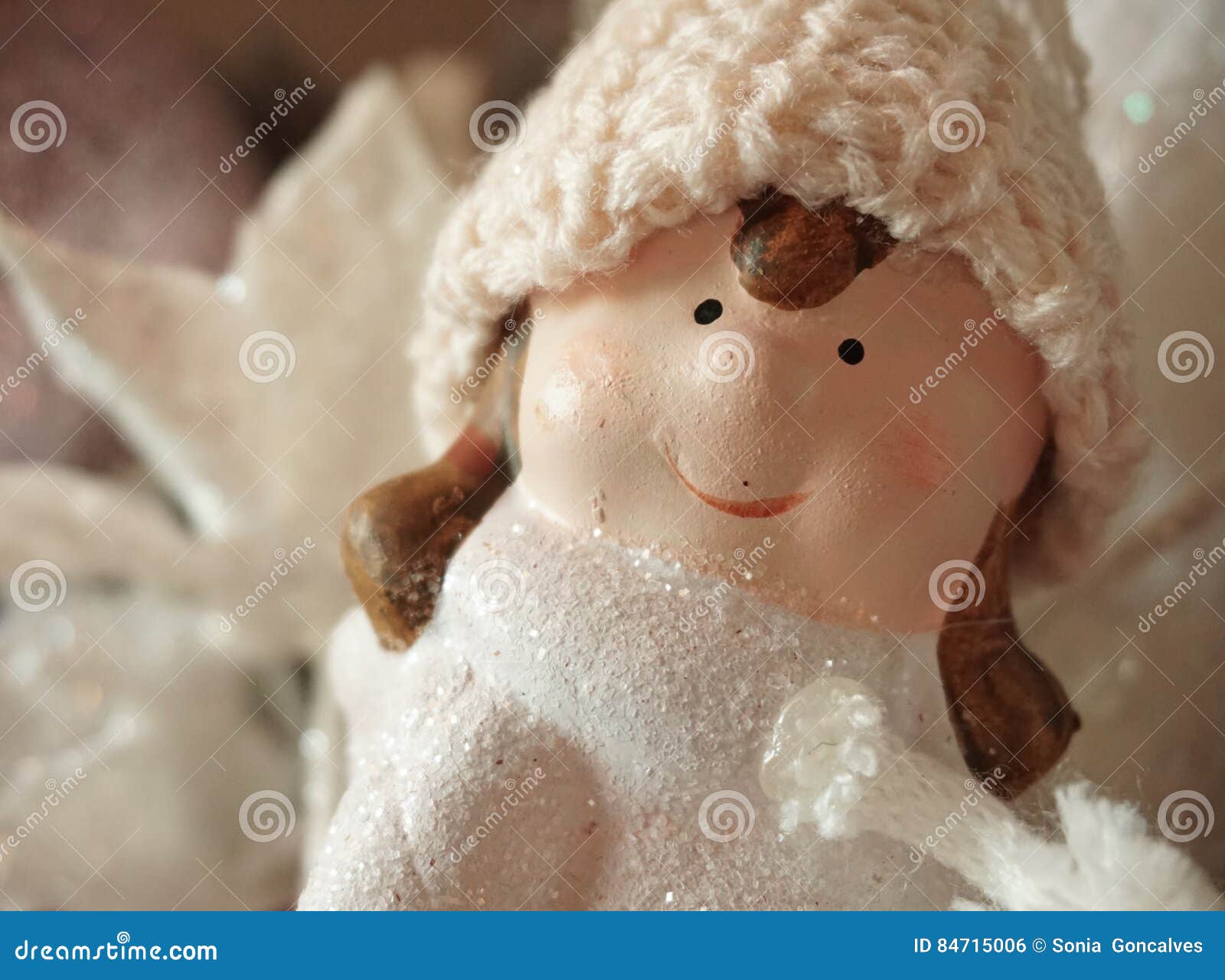 Smiling Child Girl Figurine Stock Photo - Image of wallpaper, object ...