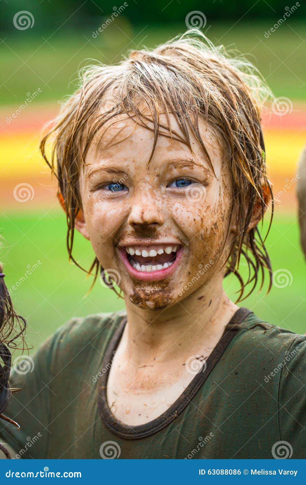 Smiling Child with Muddy Face Stock Photo - Image of child, naughty ...