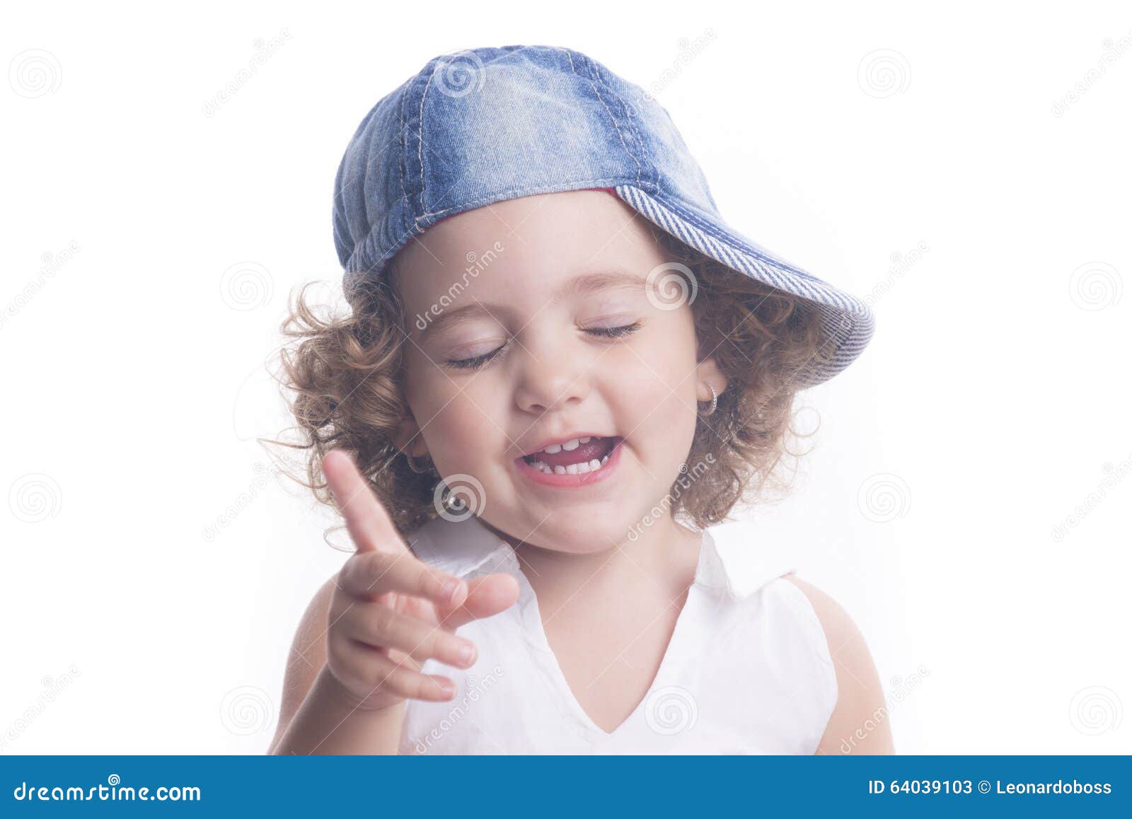 Smiling Child Pointing and Speacking Stock Image - Image of happiness ...