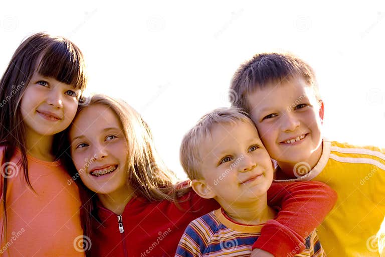 Smiling Children stock image. Image of caring, hugging - 1587899