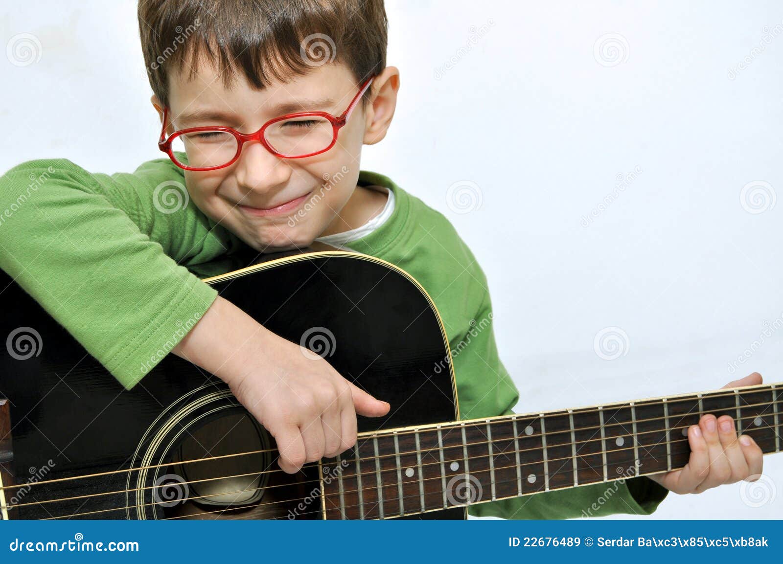 Smiling Children and Guitar Stock Image - Image of audio, festival ...