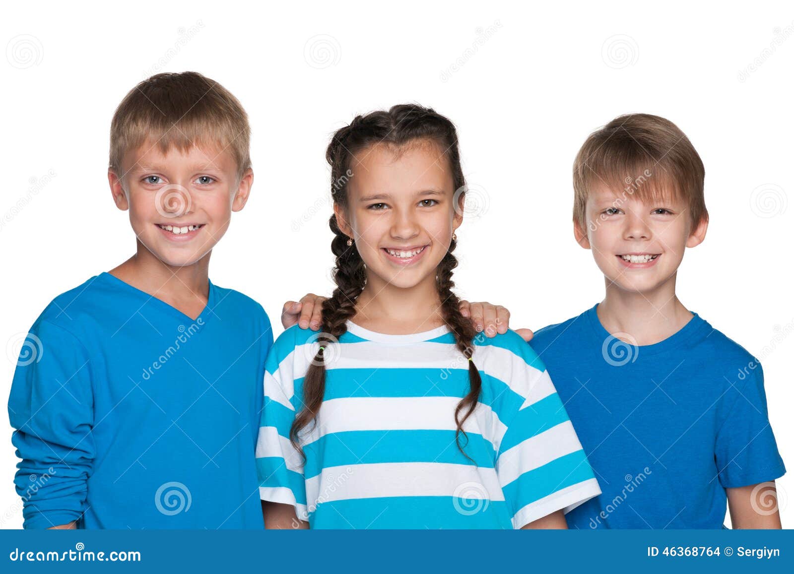 Smiling children stock photo. Image of caucasian, closeup - 46368764