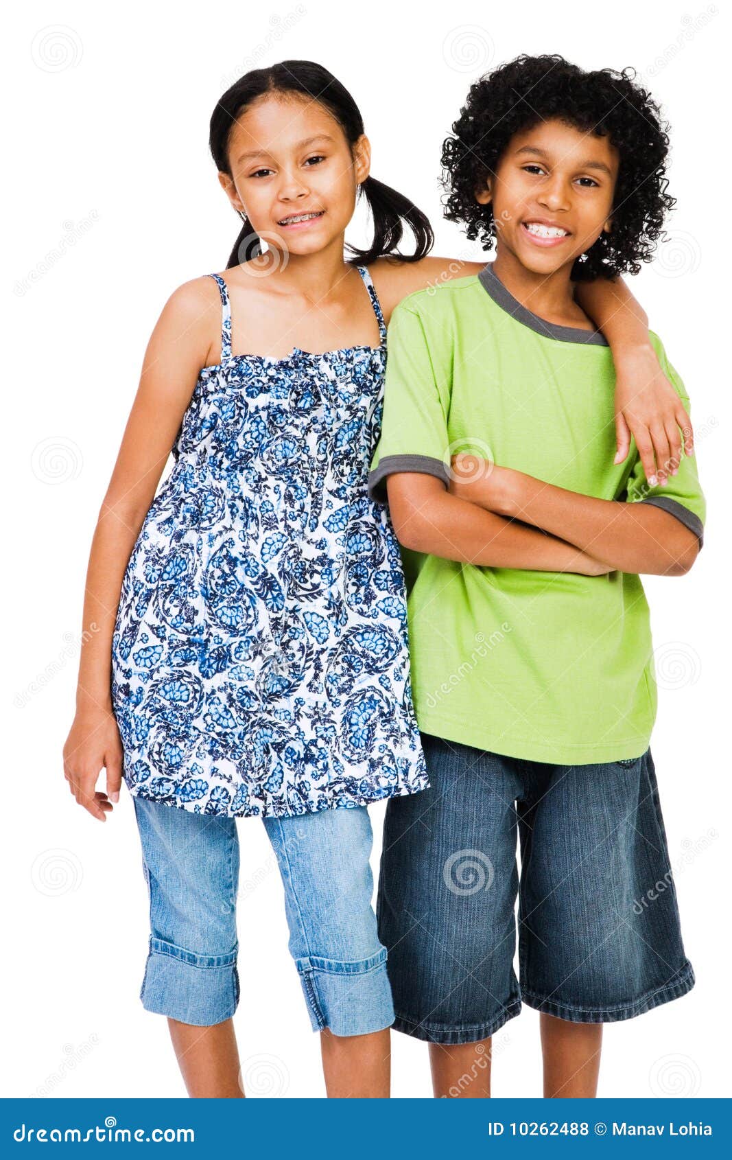 Smiling Children Standing Together Stock Photo - Image of latino ...