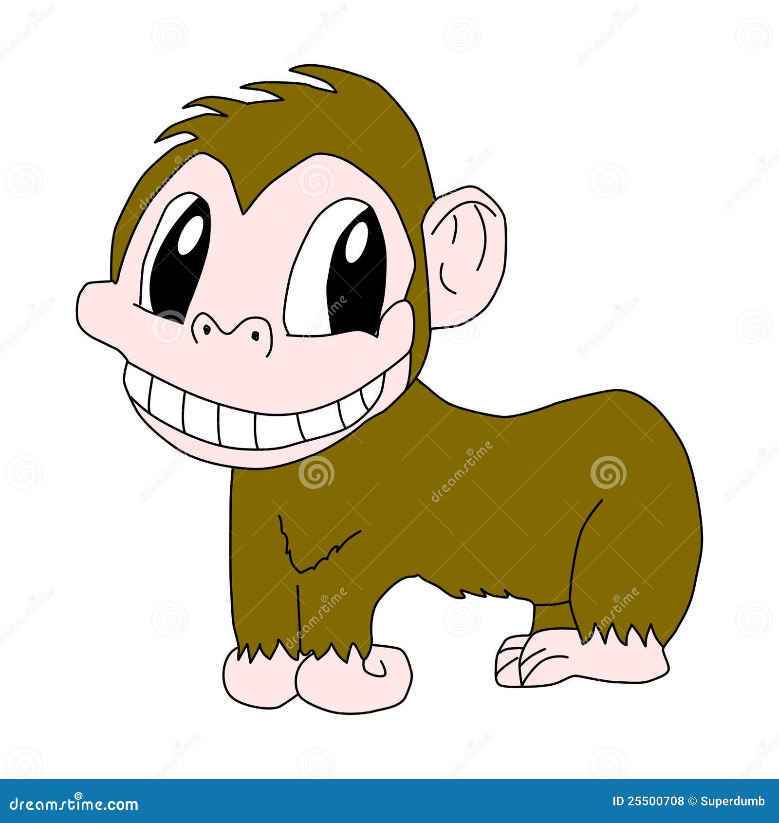 Smiling Chimpanzee stock illustration. Illustration of teeth - 25500708
