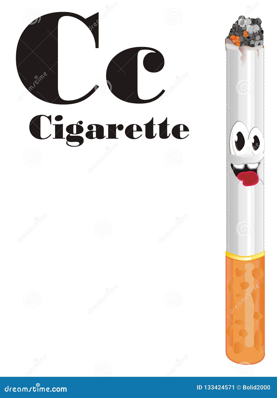 Funny cigarette and abc stock illustration. Illustration of death ...